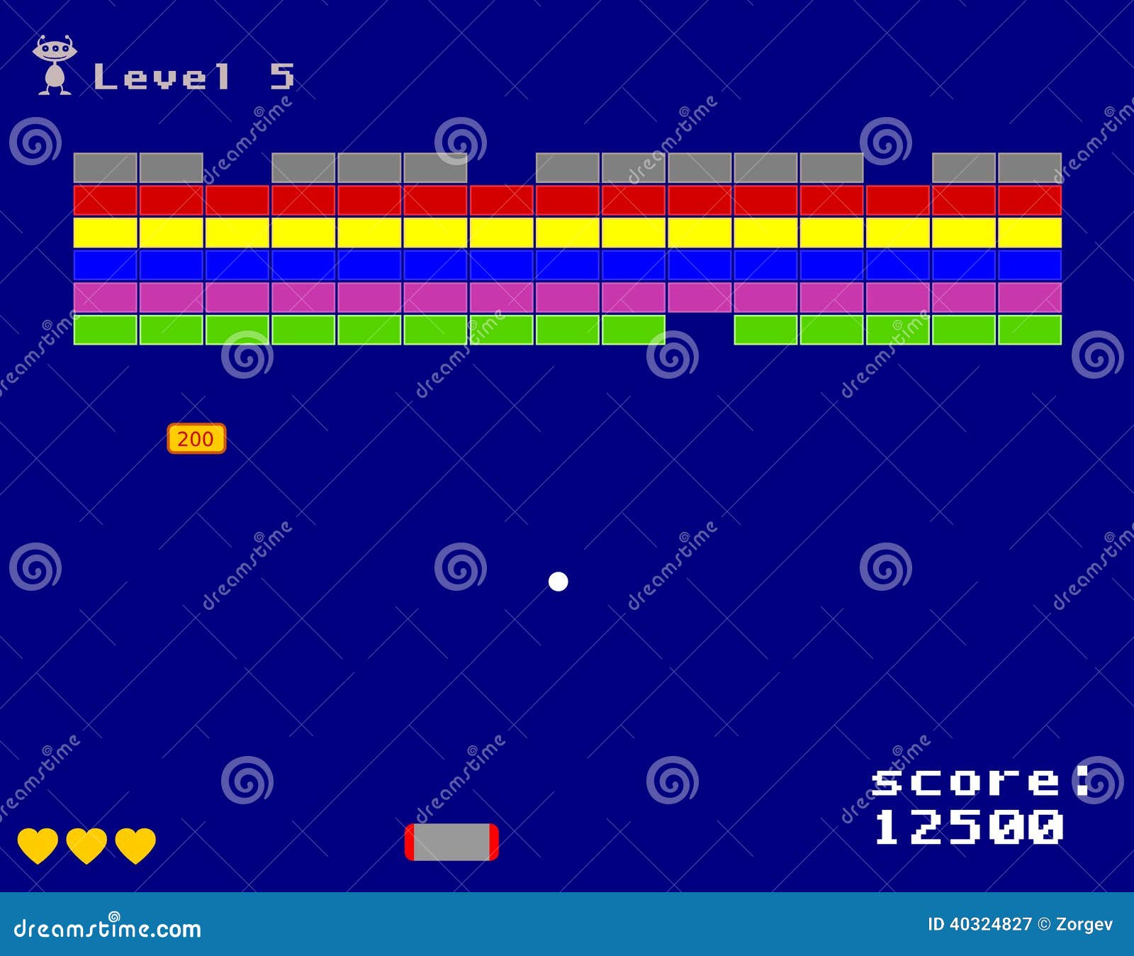 A game of breakout arcade stock illustration. Illustration of score ...