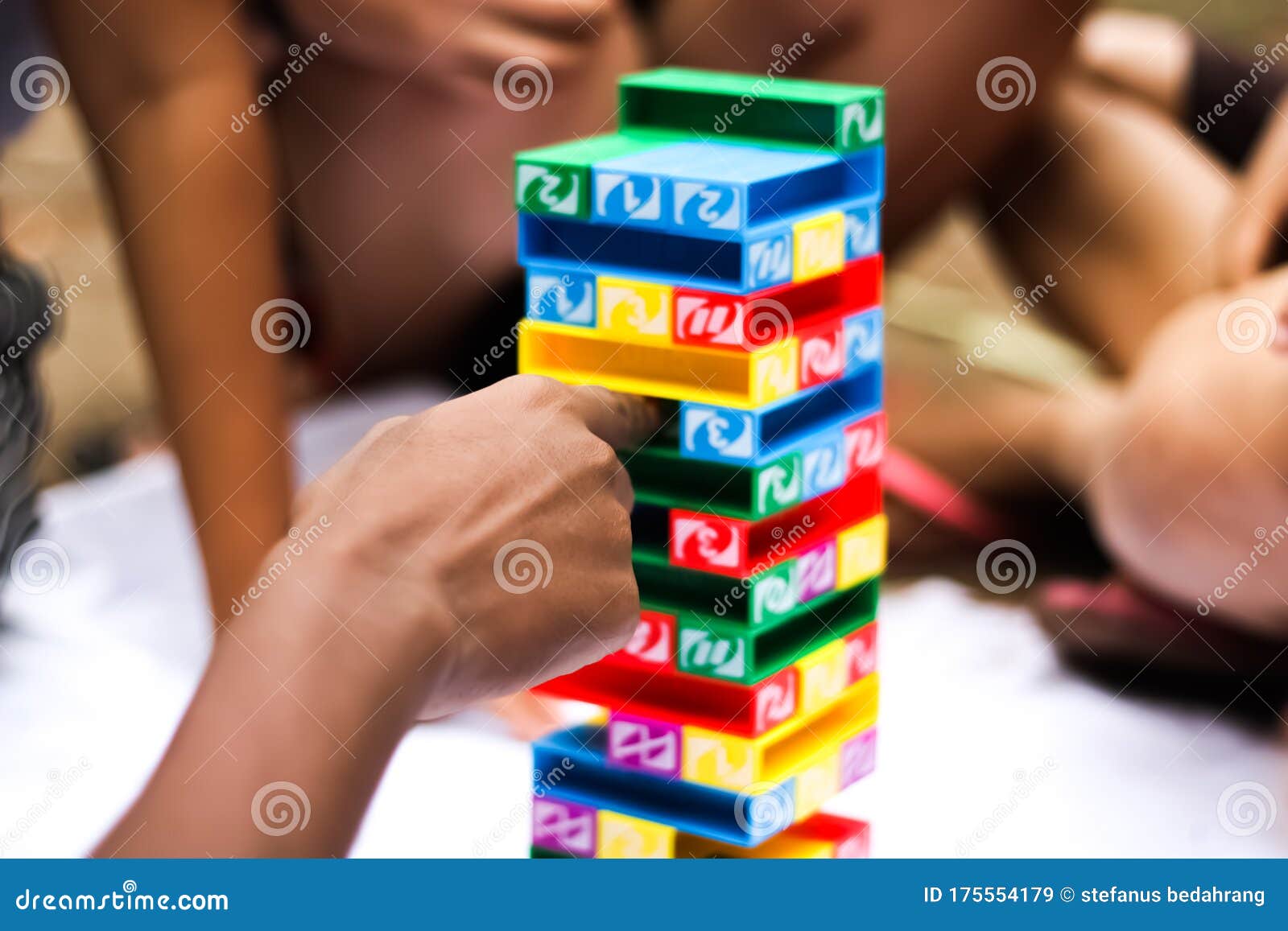 The Game of Building Blocks To Sharpen the Brain Stock Image - Image of ...