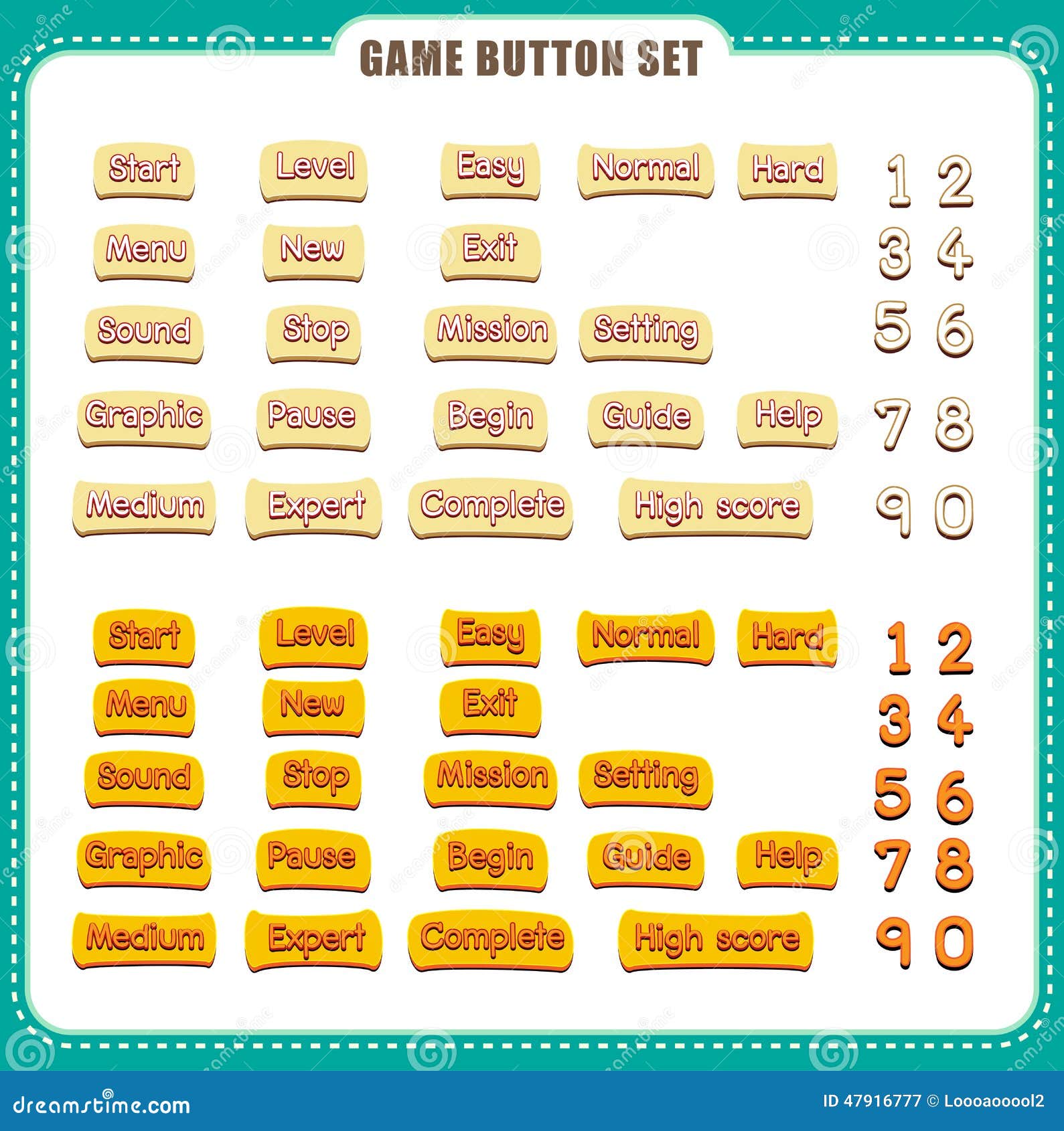 Game Button with Event. Vector Illustration Stock Vector - Illustration ...