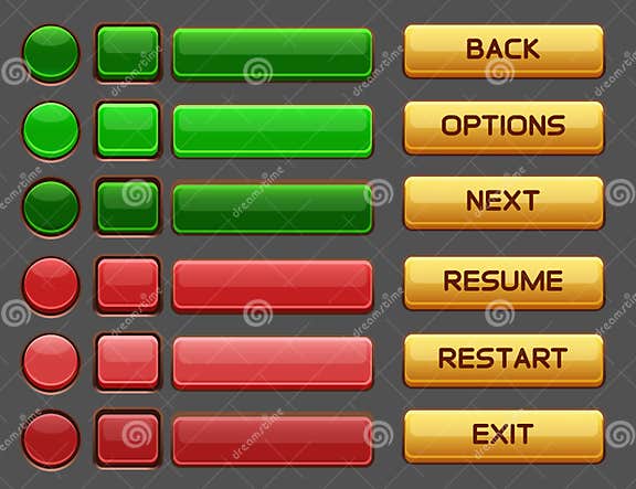 Game buttons GUI pack pack stock vector. Illustration of panel - 95438396