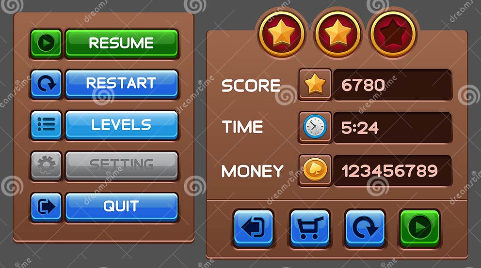 Game buttons GUI pack stock vector. Illustration of pattern - 97089273