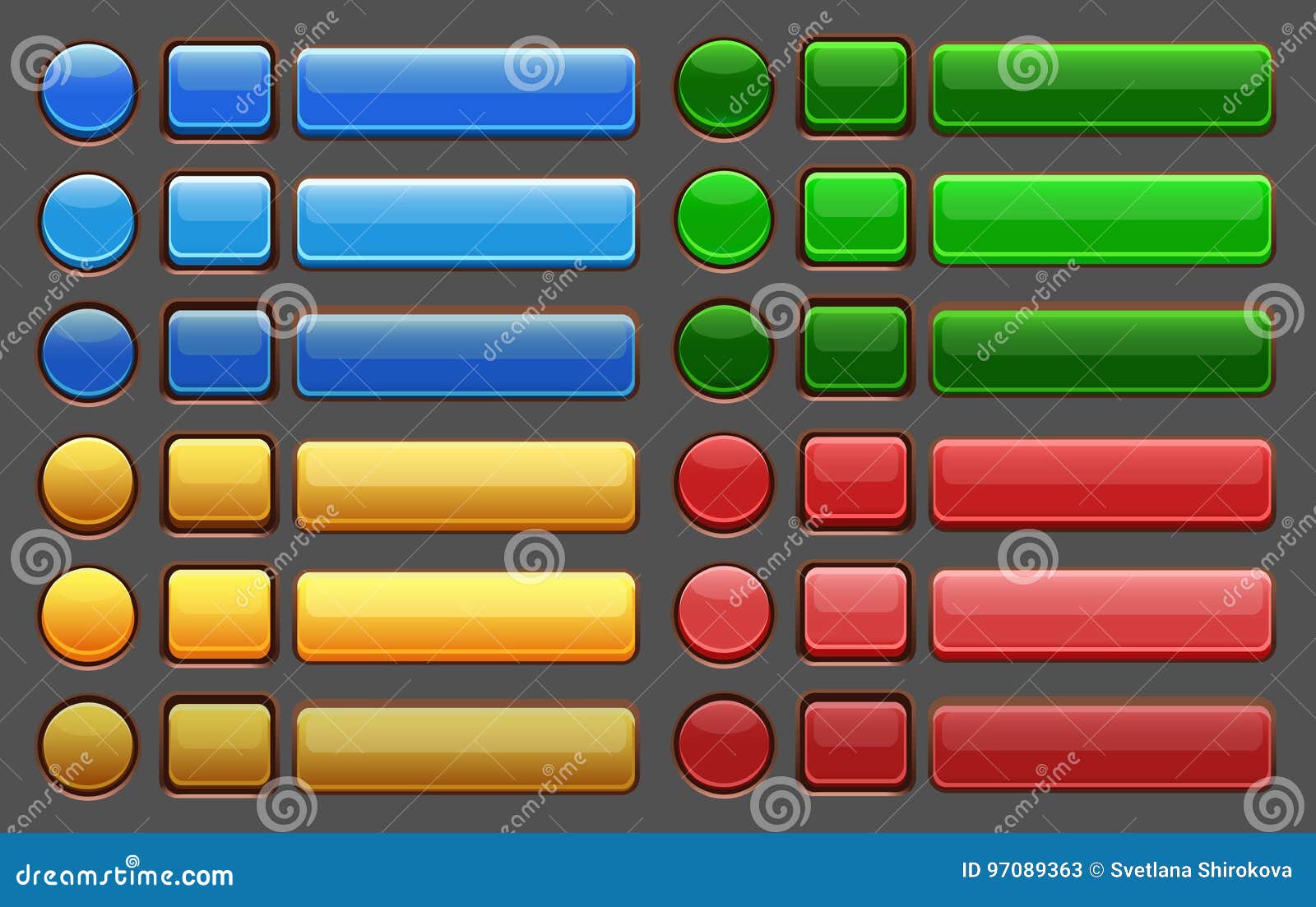 Game buttons GUI pack stock vector. Illustration of graphic - 97089363
