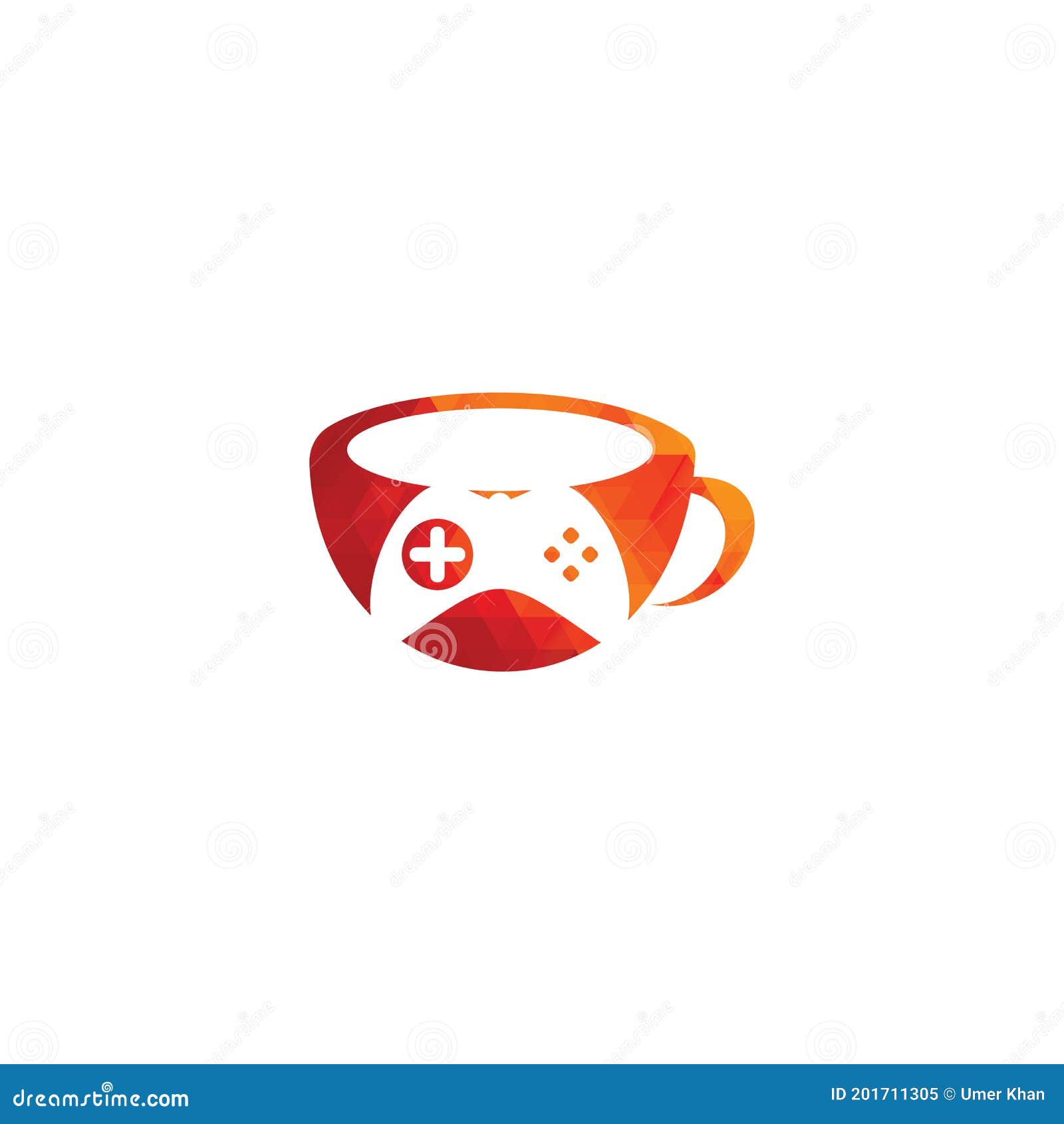 Game Cafe Logo. Game Button on Coffee Cup Logo Stock Vector ...