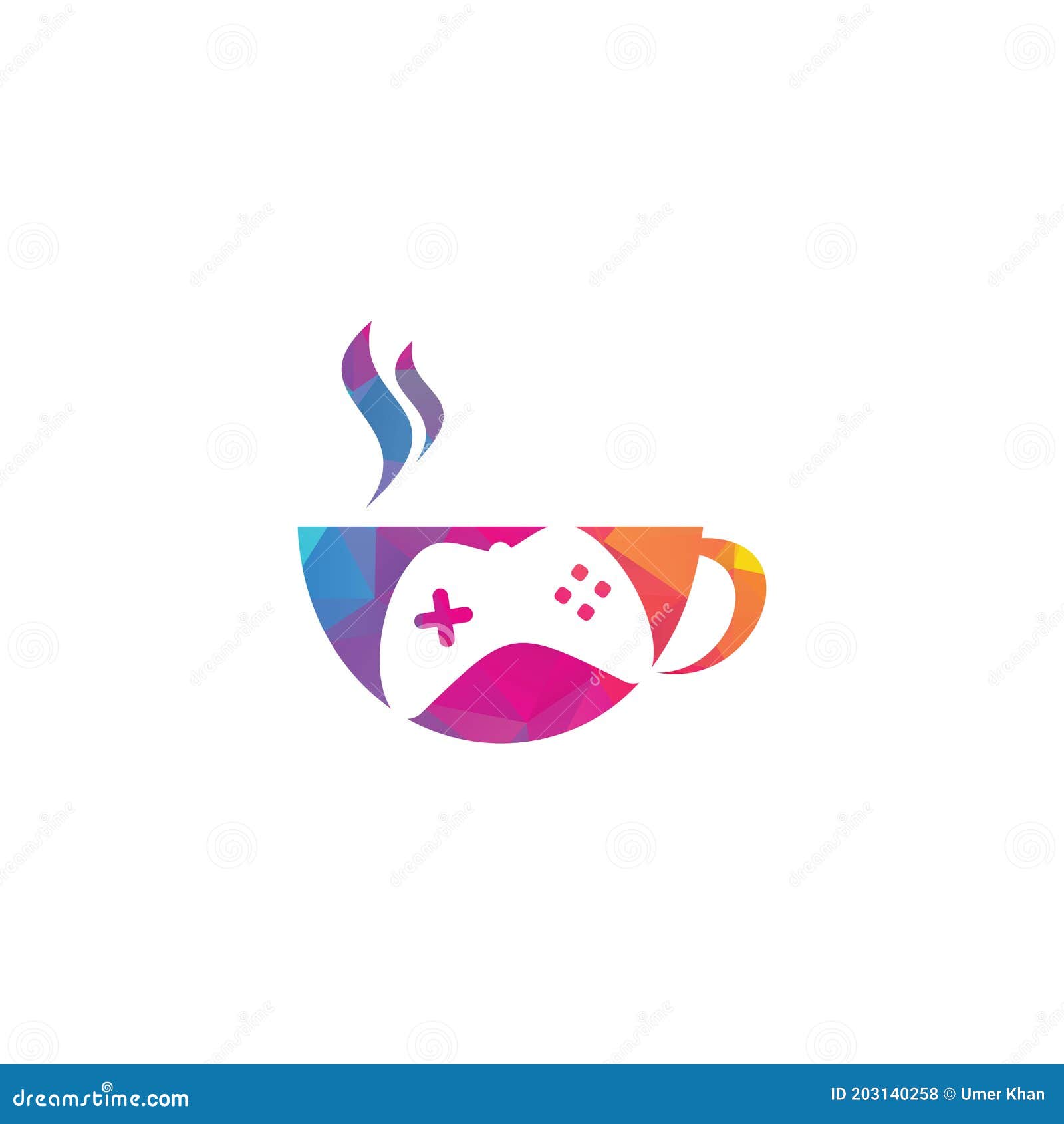 Game Cafe Logo. Thunder Game Coffee Cafe Logo Stock Vector ...