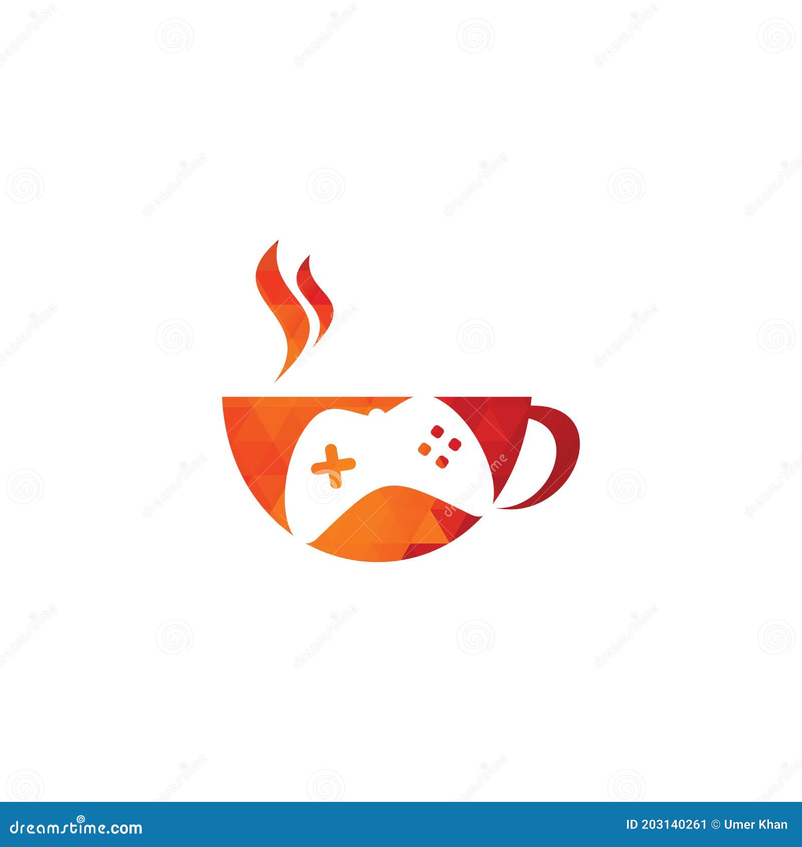 Game Cafe Logo. Thunder Game Coffee Cafe Logo Stock Vector ...