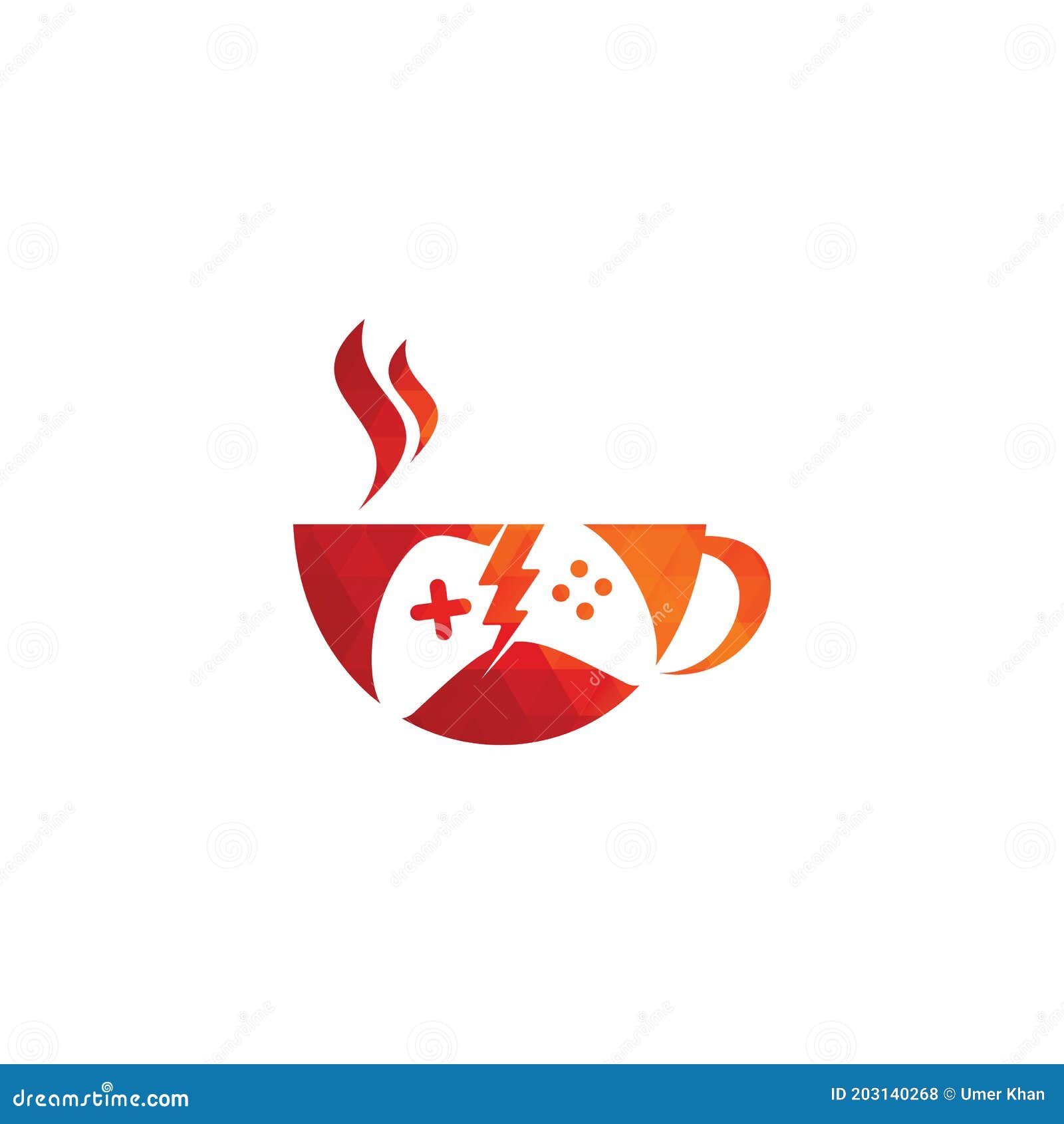 Game Cafe Logo. Thunder Game Coffee Cafe Logo Stock Vector ...