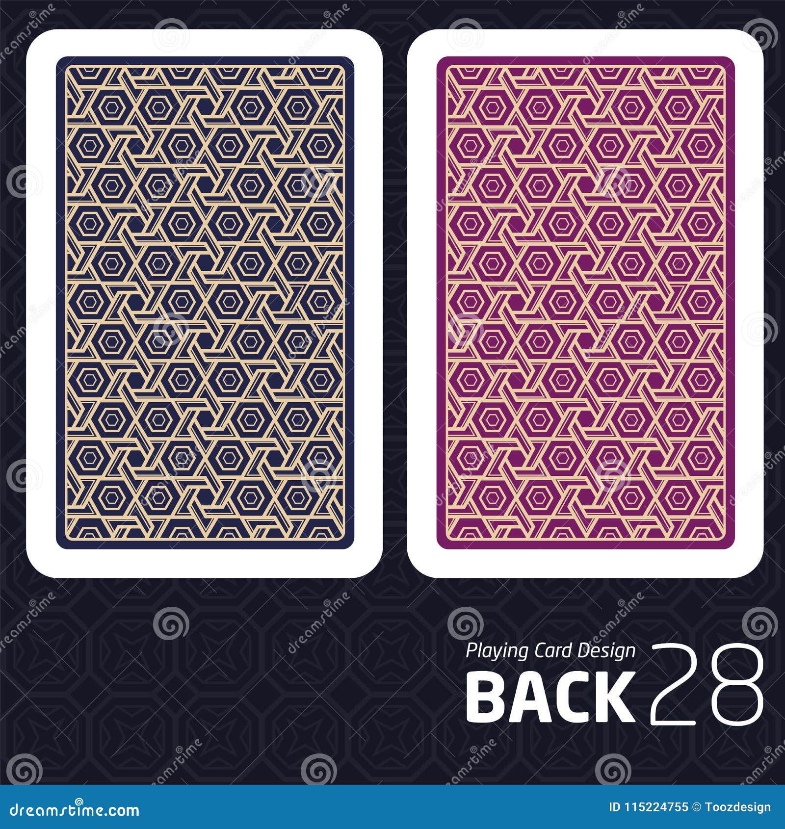 Card Back Abstract Pattern Background Underside Stock Vector ...
