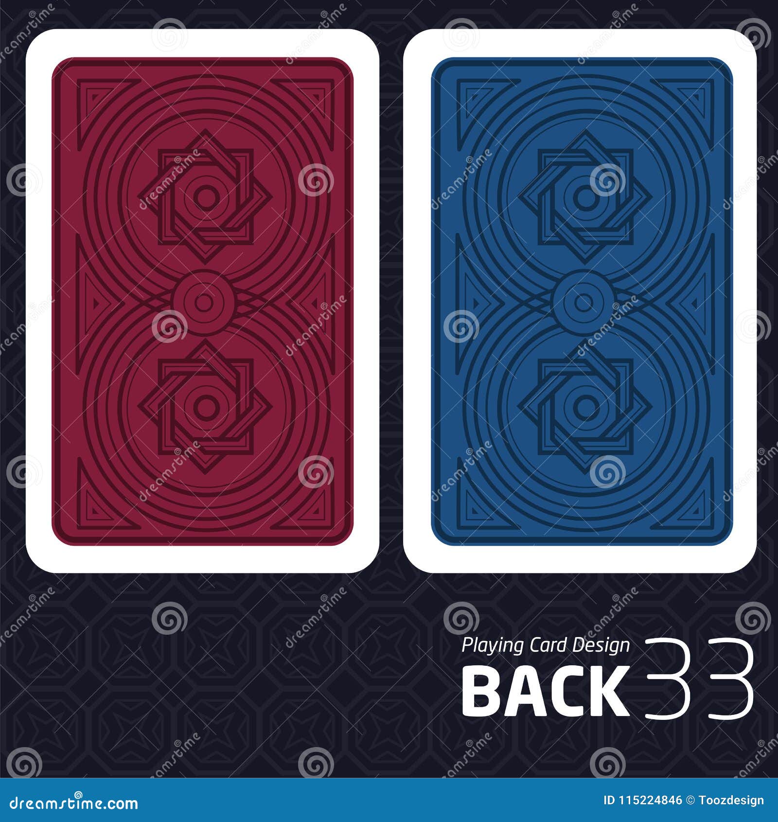 Card Back Abstract Pattern Background Underside Stock Vector ...