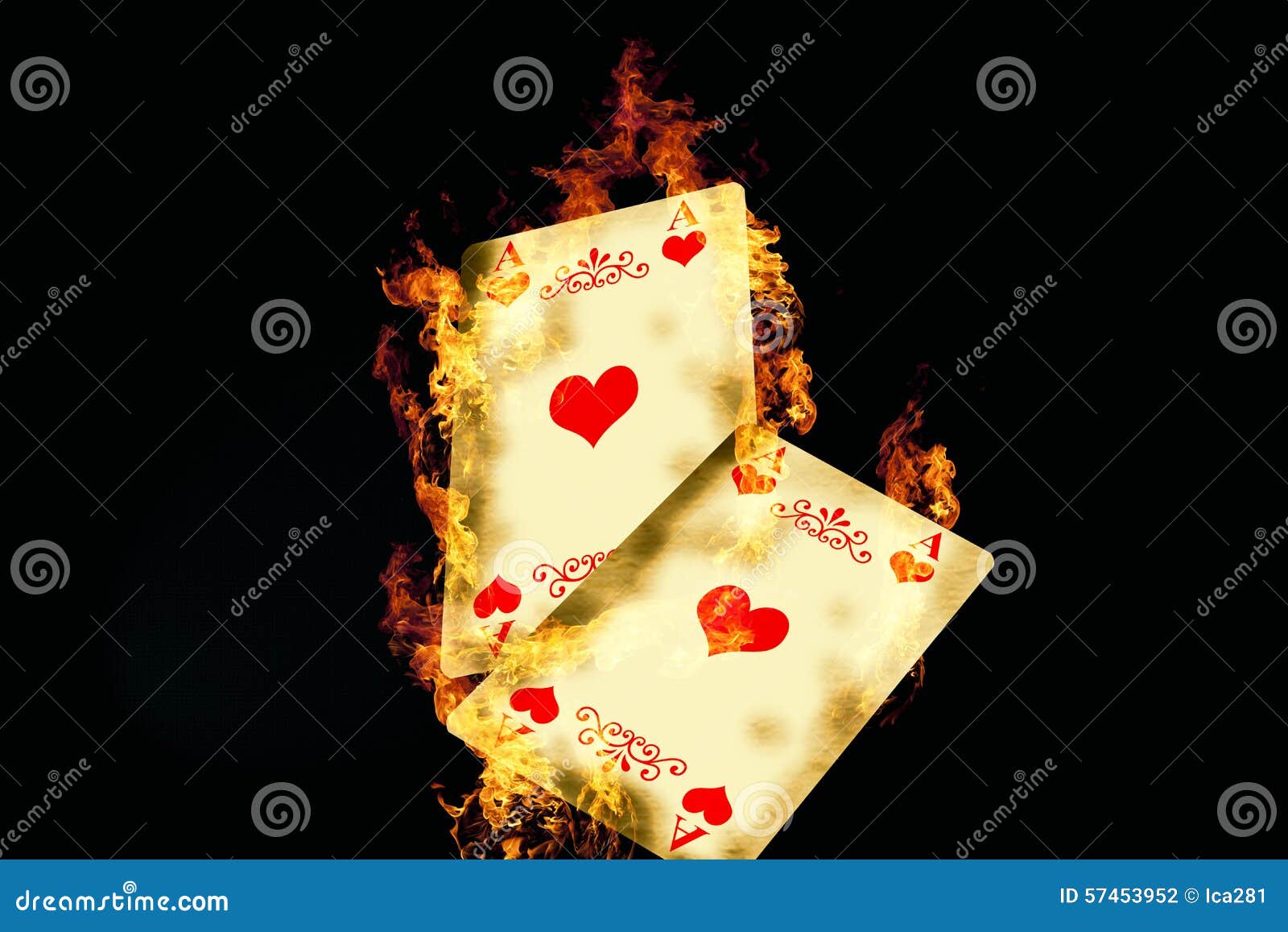 Poker Cards On Fire Wallpaper