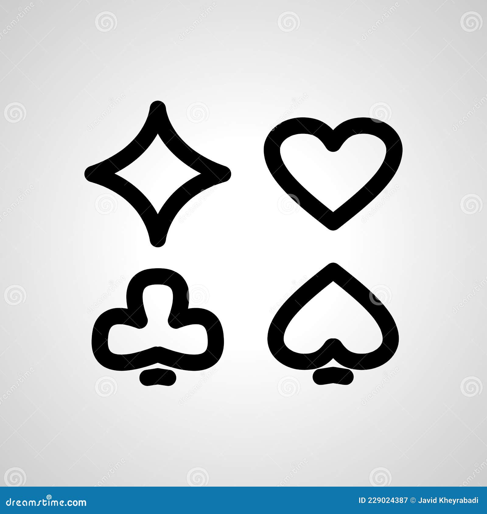 Game Card Suits Line Icon. Game Card Suits Linear Outline Icon Stock ...