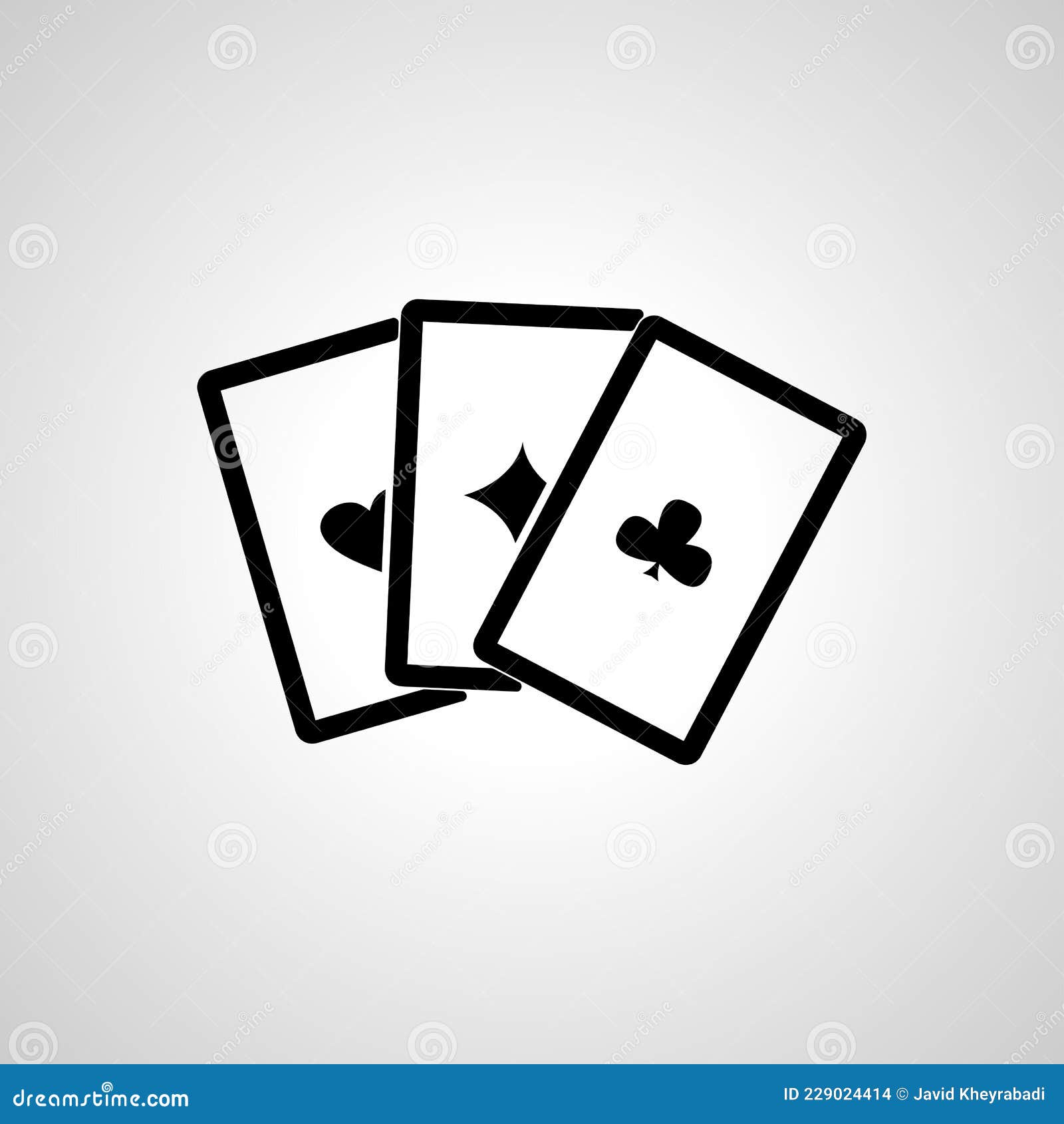 Game Cards Line Icon. Playing Cards Linear Outline Icon Stock Vector ...