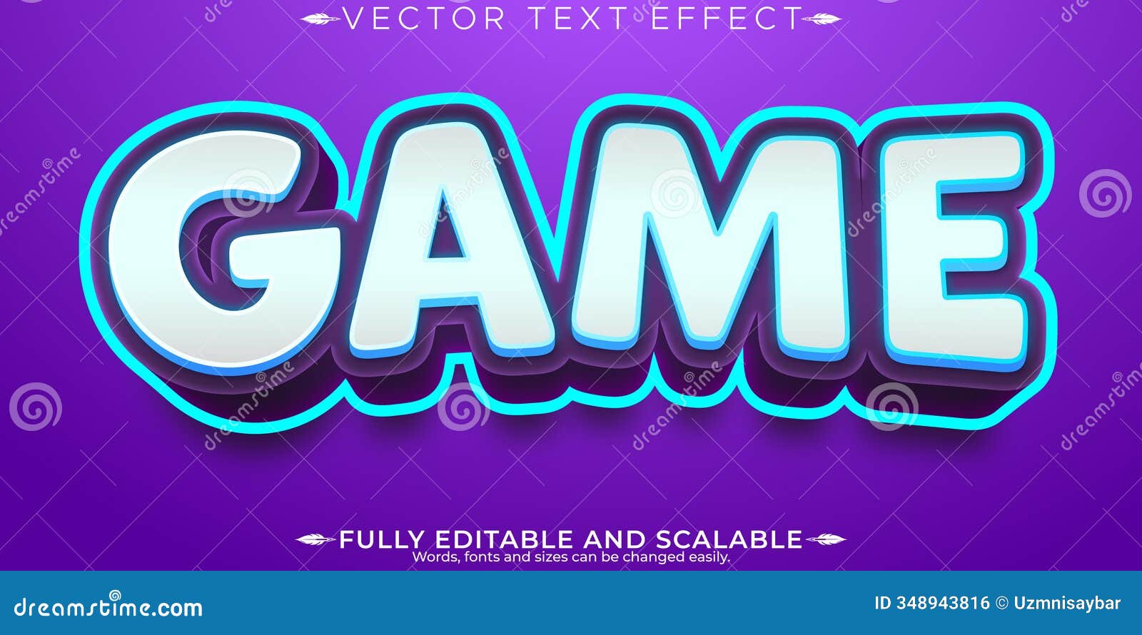 Game Cartoon Text Effect, Editable Comic and Funny Text Style Stock ...