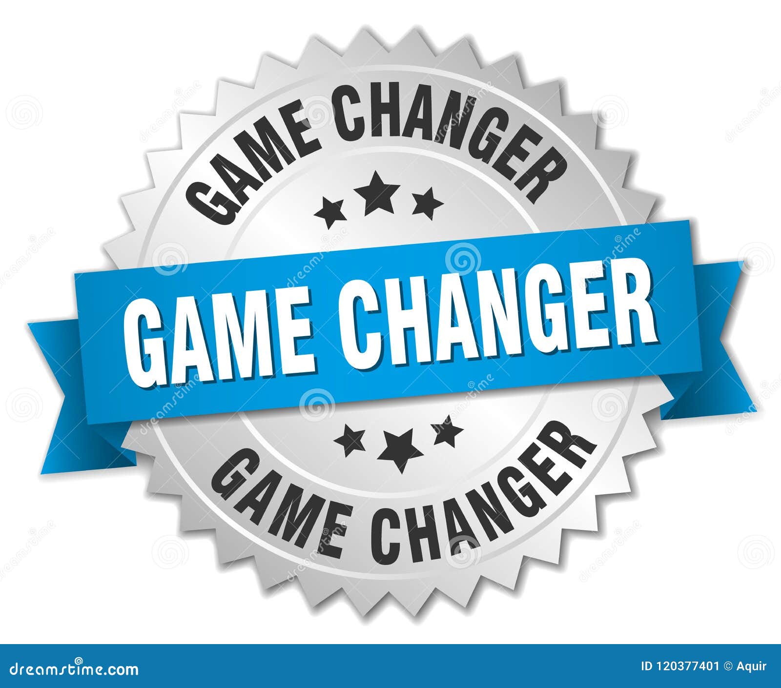 Game changer stock vector. Illustration of silver, sticker - 120377401