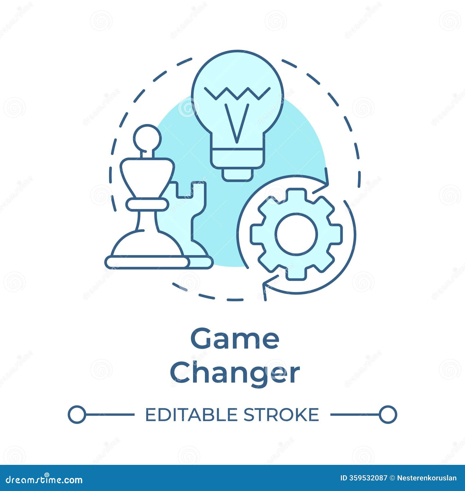 Game Changer Soft Blue Concept Icon Stock Vector - Illustration of ...