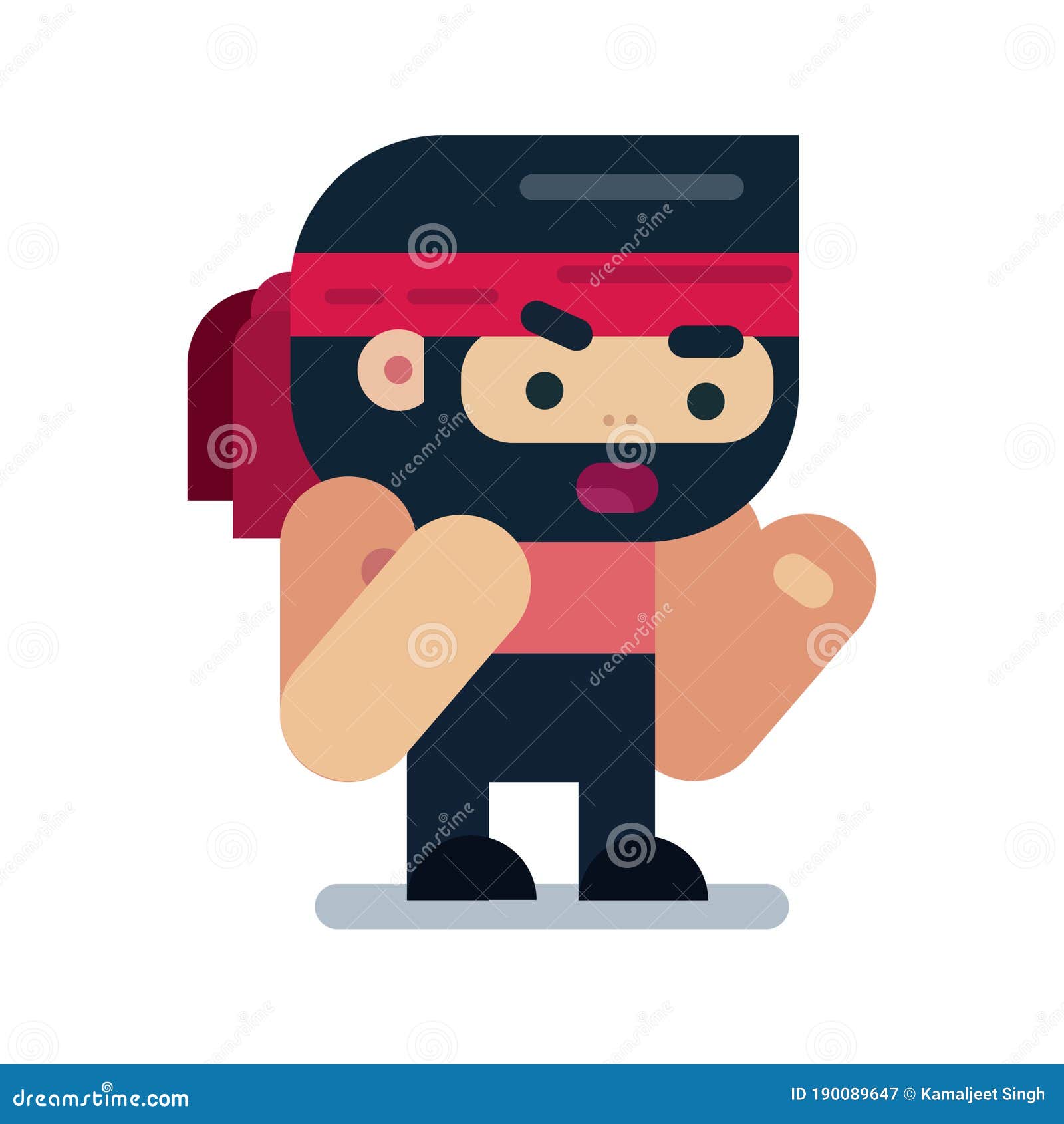 Simple Flat Game Character Design in Illustrator Stock Illustration ...