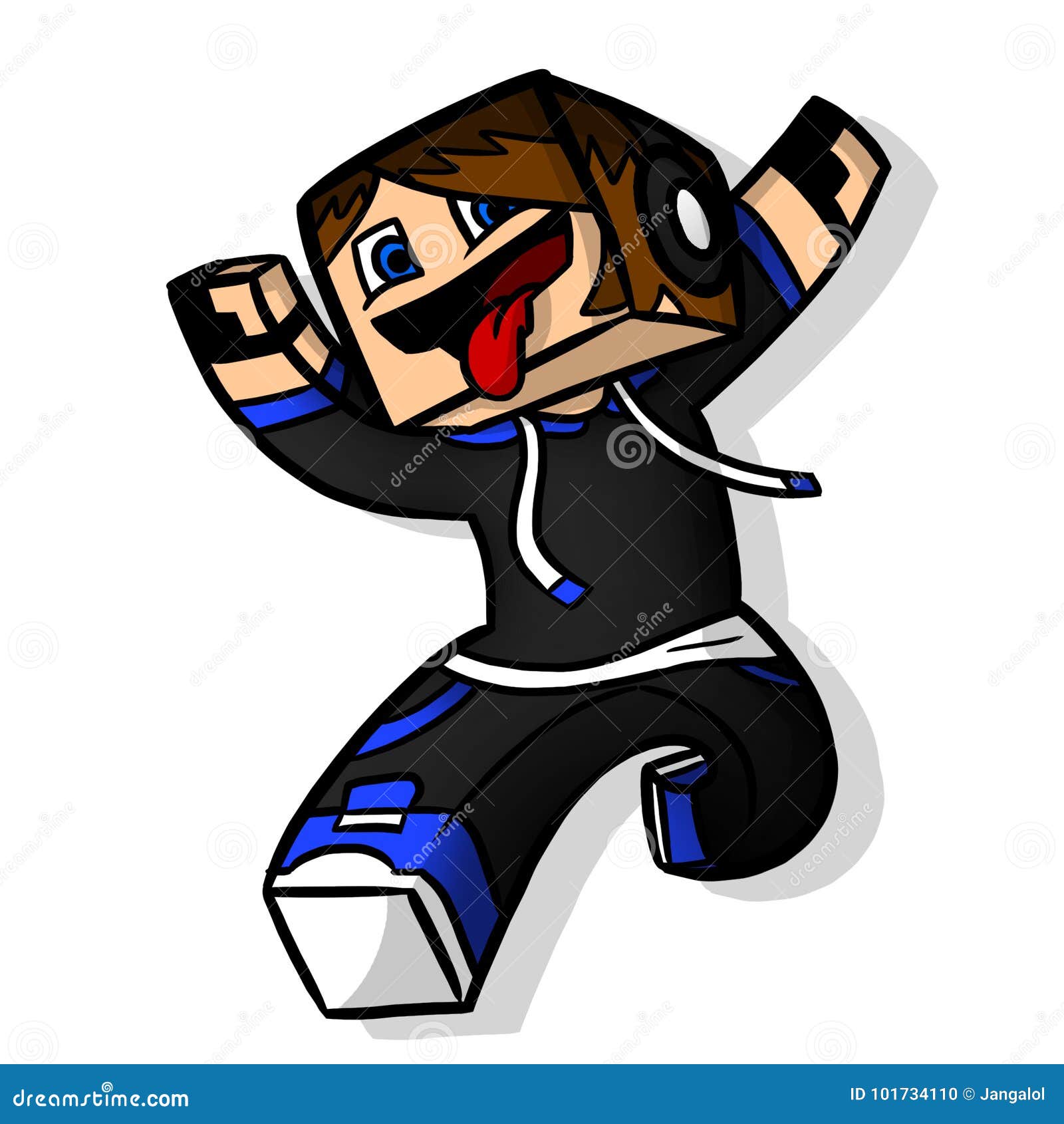 Minecraft Boy Jumping: Zbrush Style Commission By Andre De Dienes Stock ...