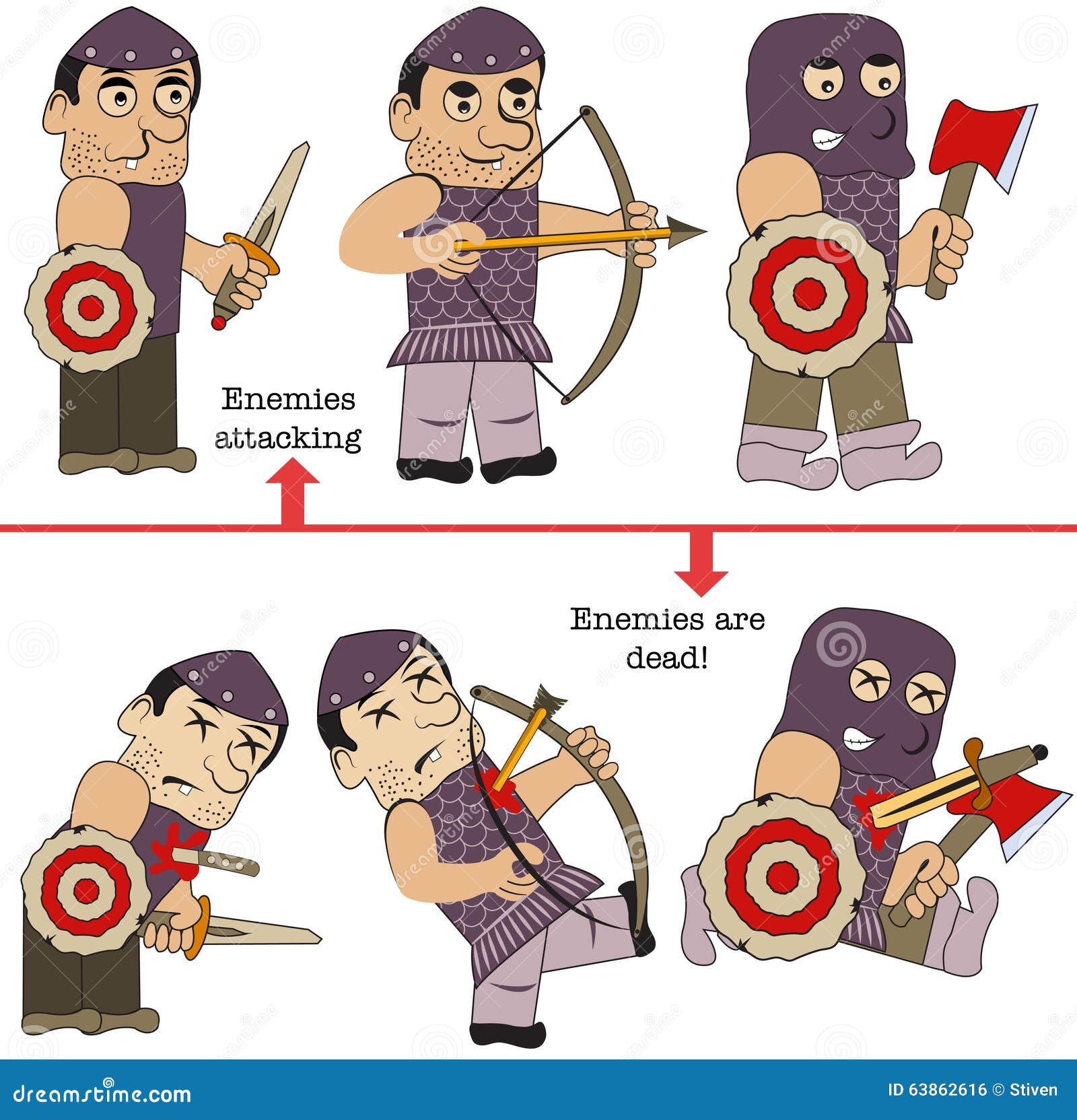 Game Character Medieval Enemies Stock Vector - Illustration of sheet ...