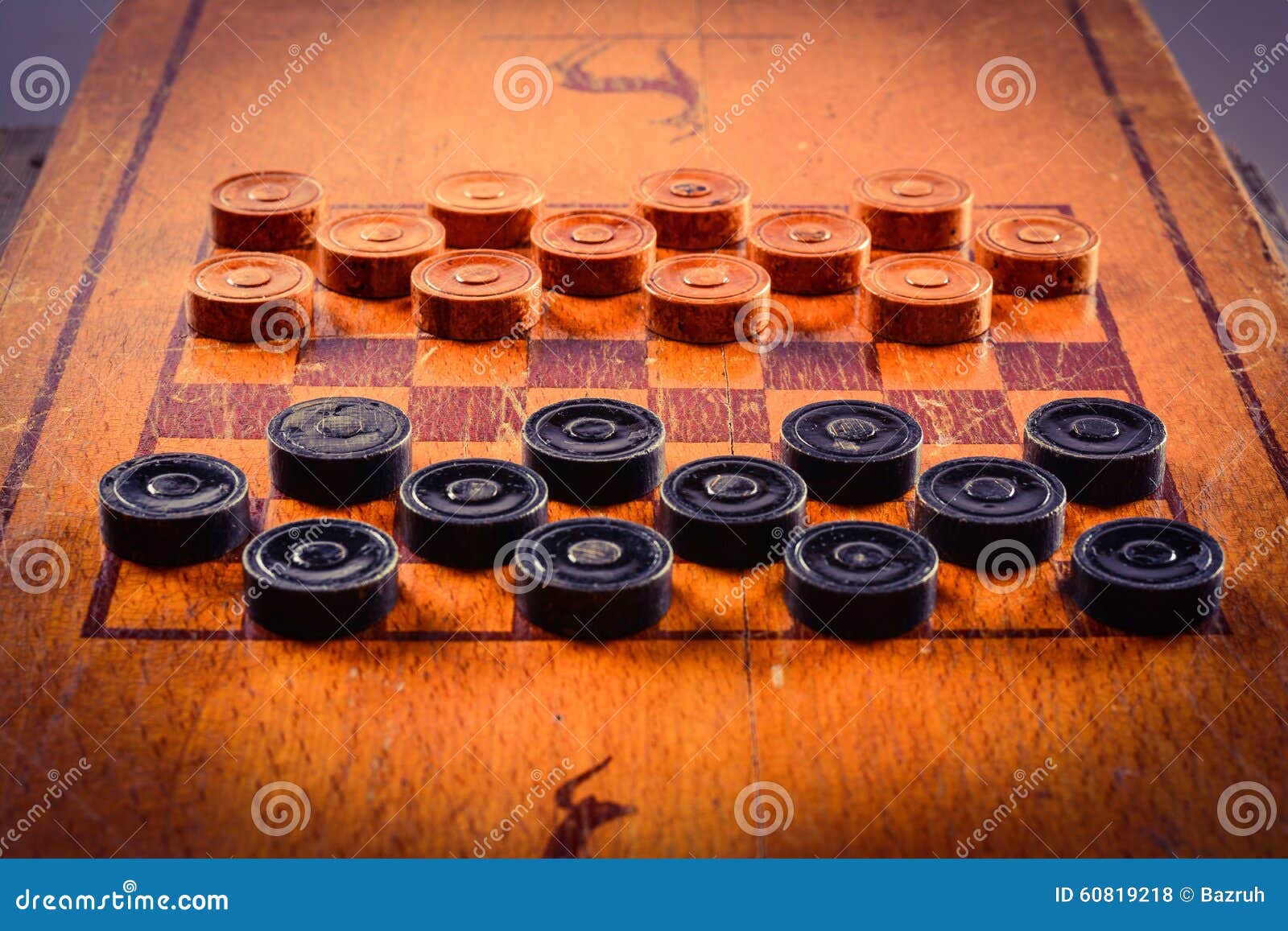 Game of checkers stock photo. Image of winner, vintage - 60819218