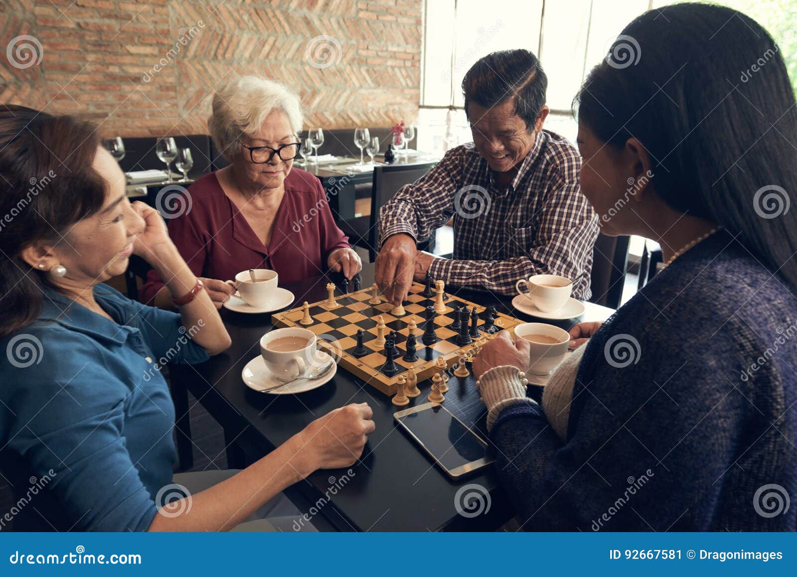 Game of chess stock image. Image of elderly, coffee, tactic - 92667581