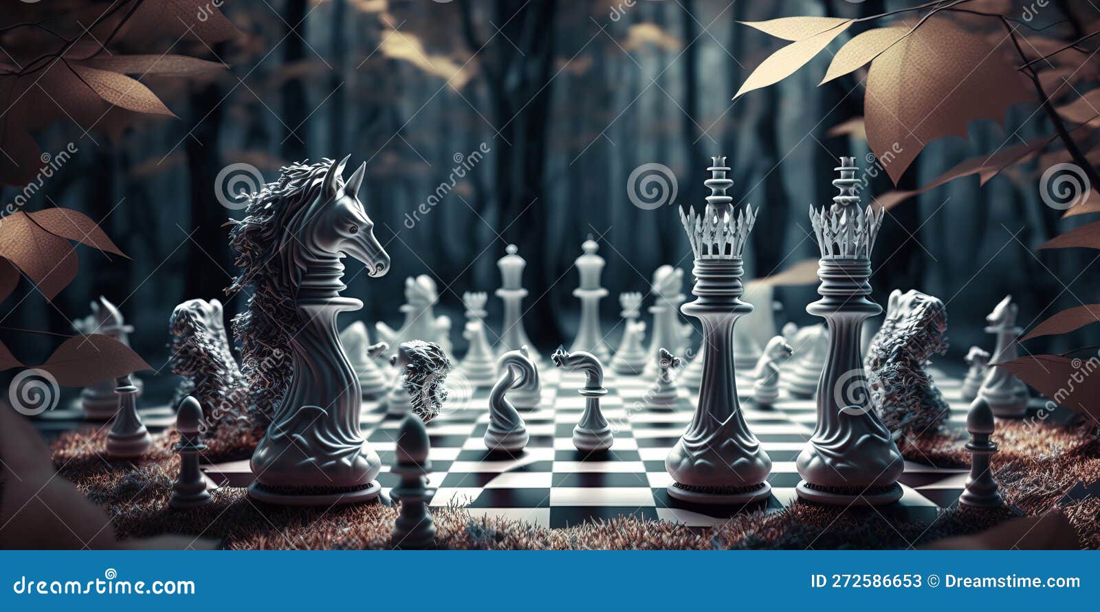 Game of Chess. Surreal Mystical Fantasy Artwork Stock Illustration ...