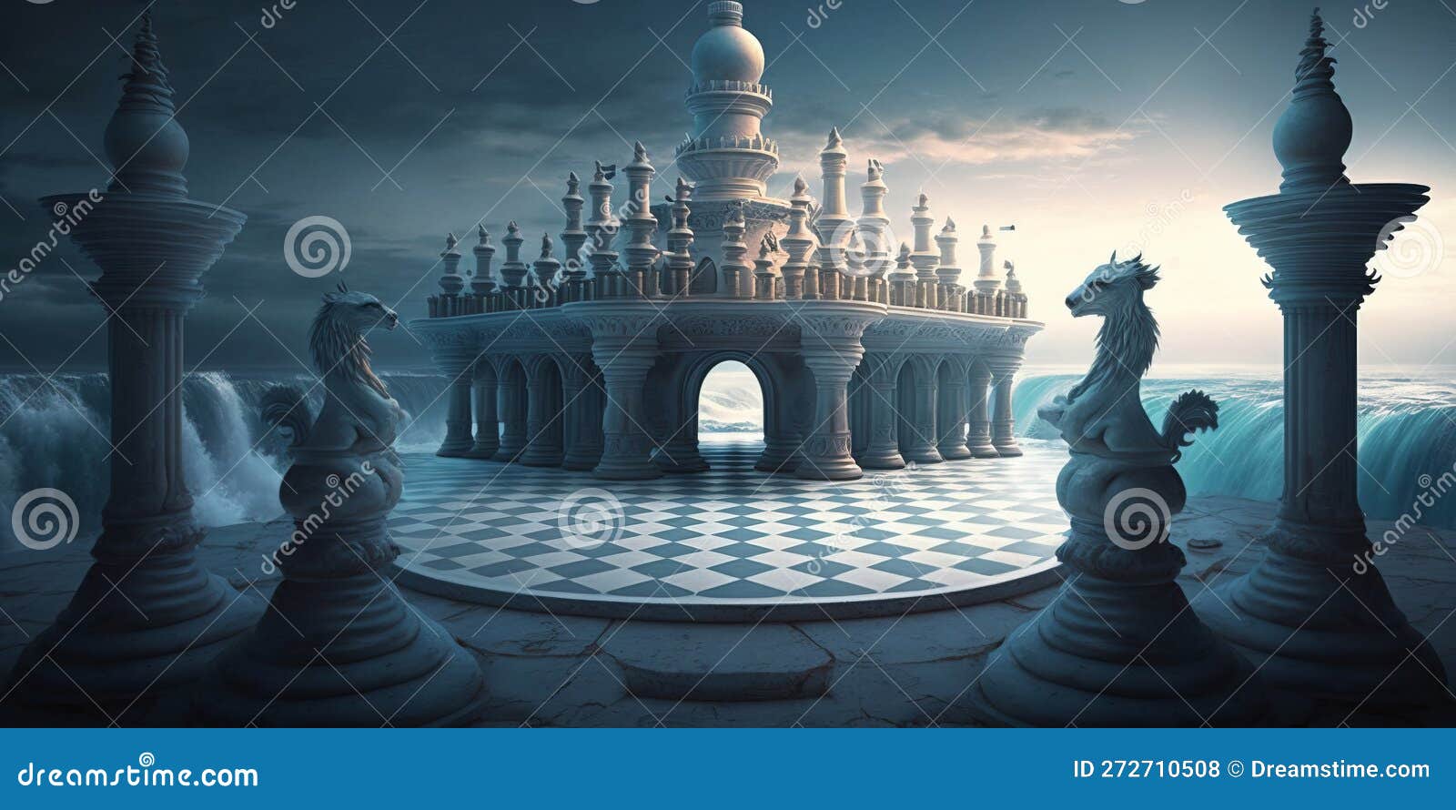Game of Chess. Surreal Mystical Fantasy Artwork Stock Illustration ...