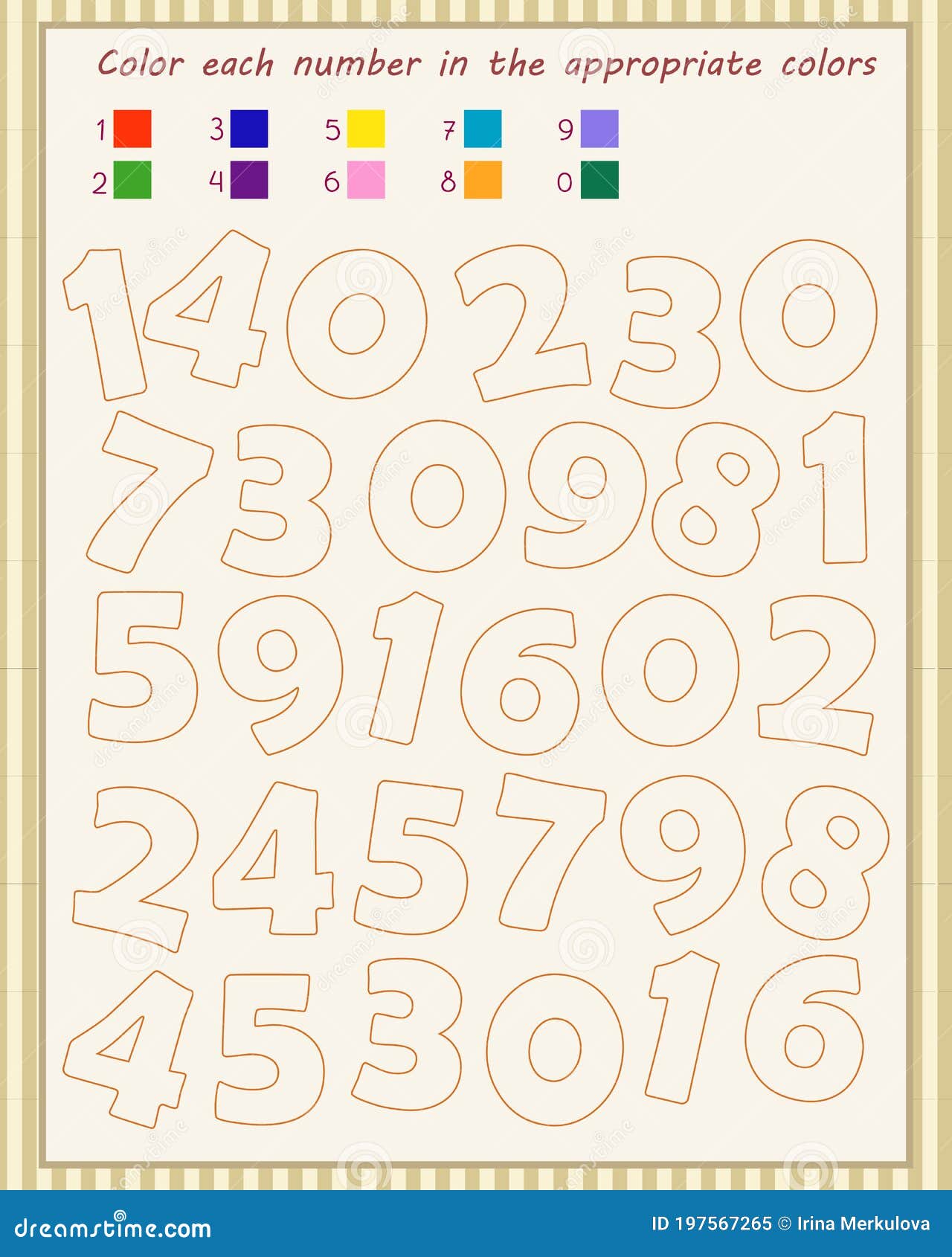A Game for Children. we Consolidate Knowledge of Numbers Stock Vector ...