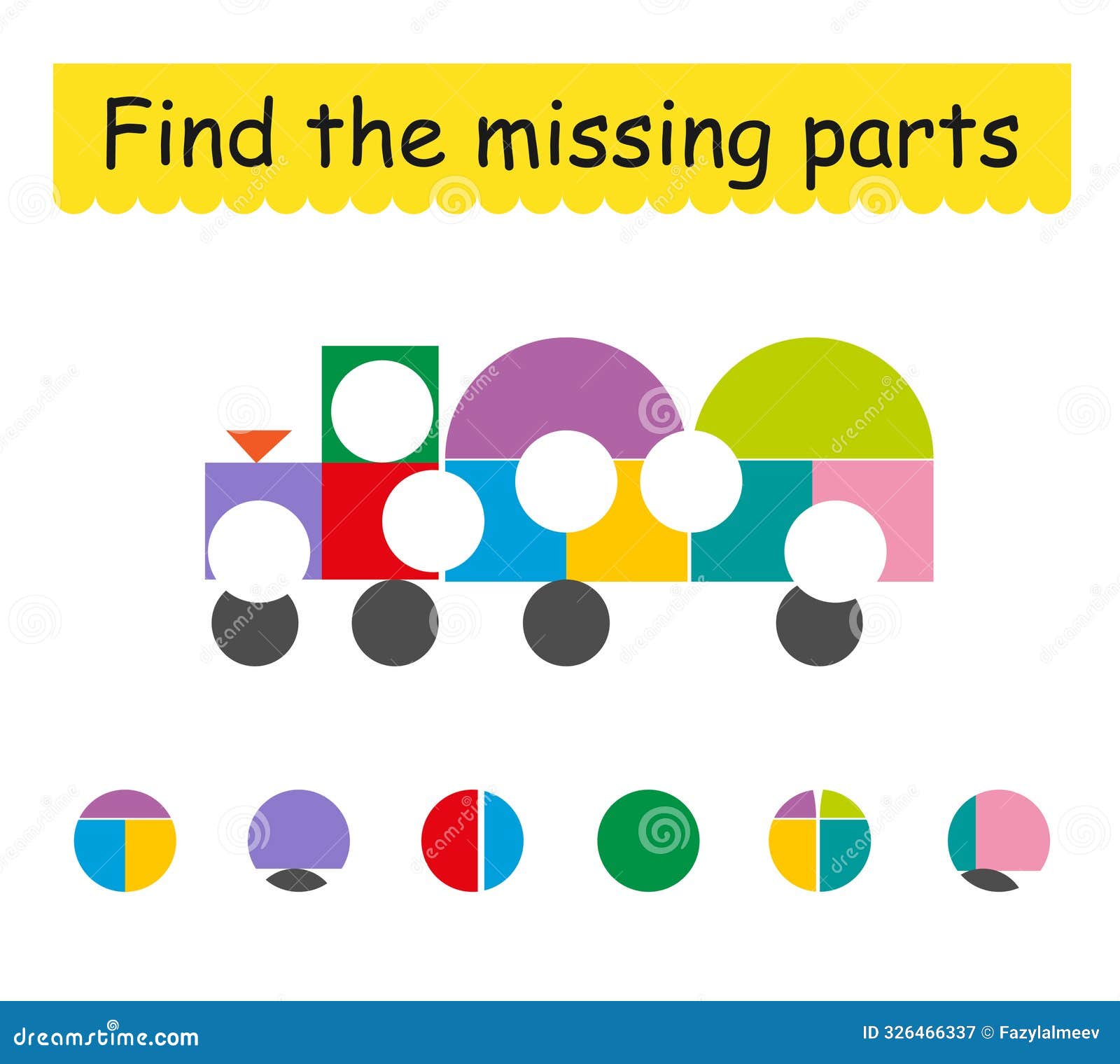 Game for Children. Cute Cartoon Train Stock Vector - Illustration of ...