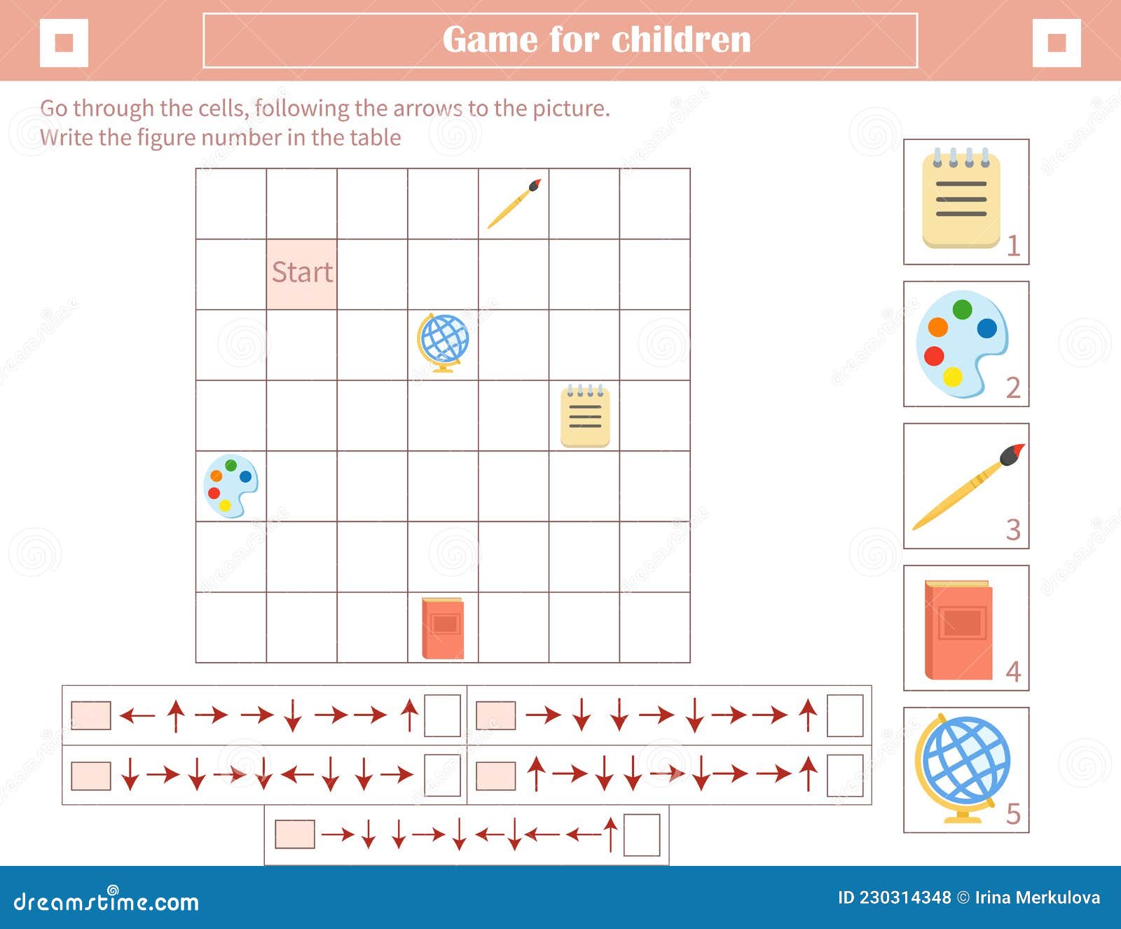 A Game for Children. Development of Spatial Thinking Stock Vector ...