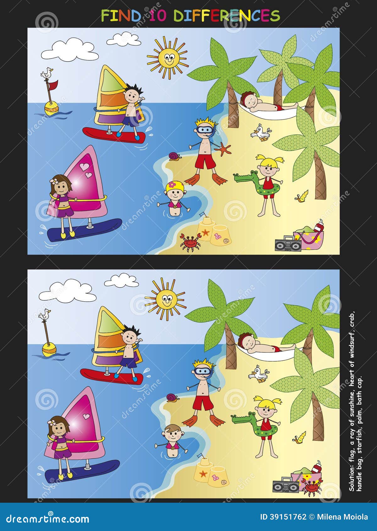 Game for children stock illustration. Illustration of beach - 39151762