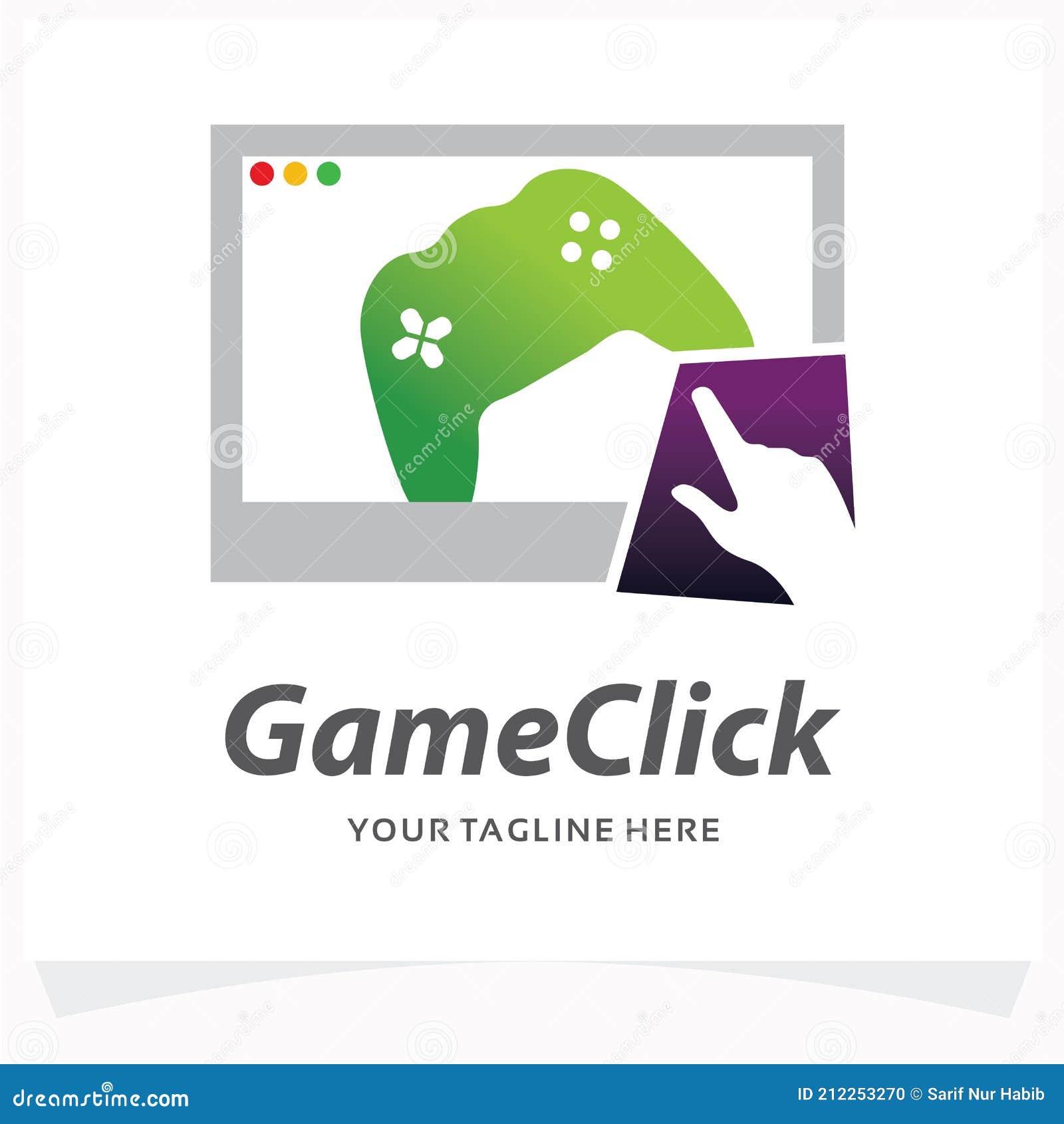 Game Click Logo Design Template Stock Vector - Illustration of device ...