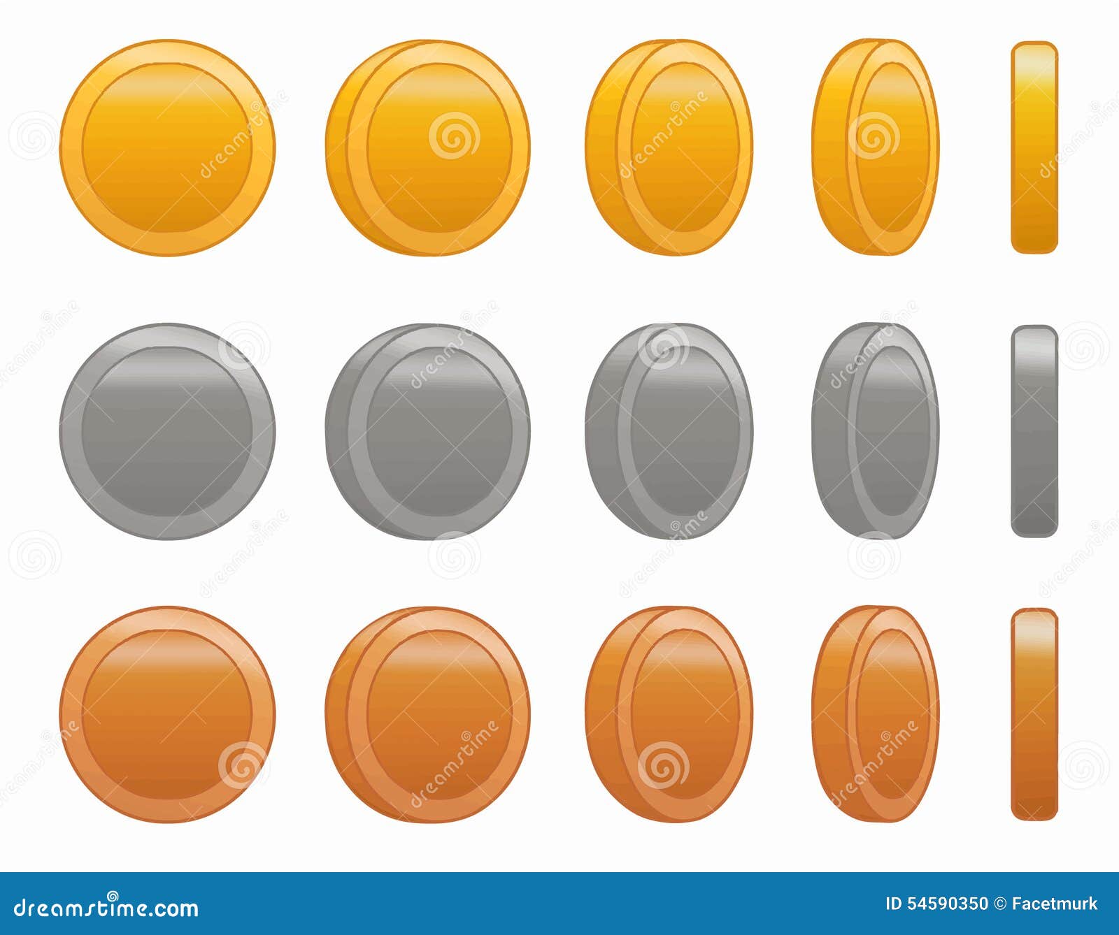 Game Coin Animation Set Vector Illustration Stock Illustration ...