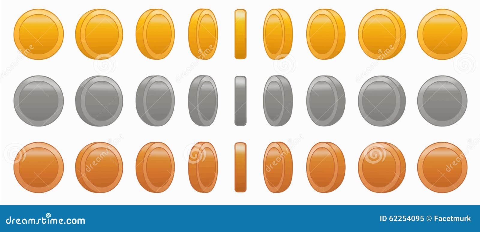 Game Coin Animation Set Vector Illustration Stock Vector - Illustration ...