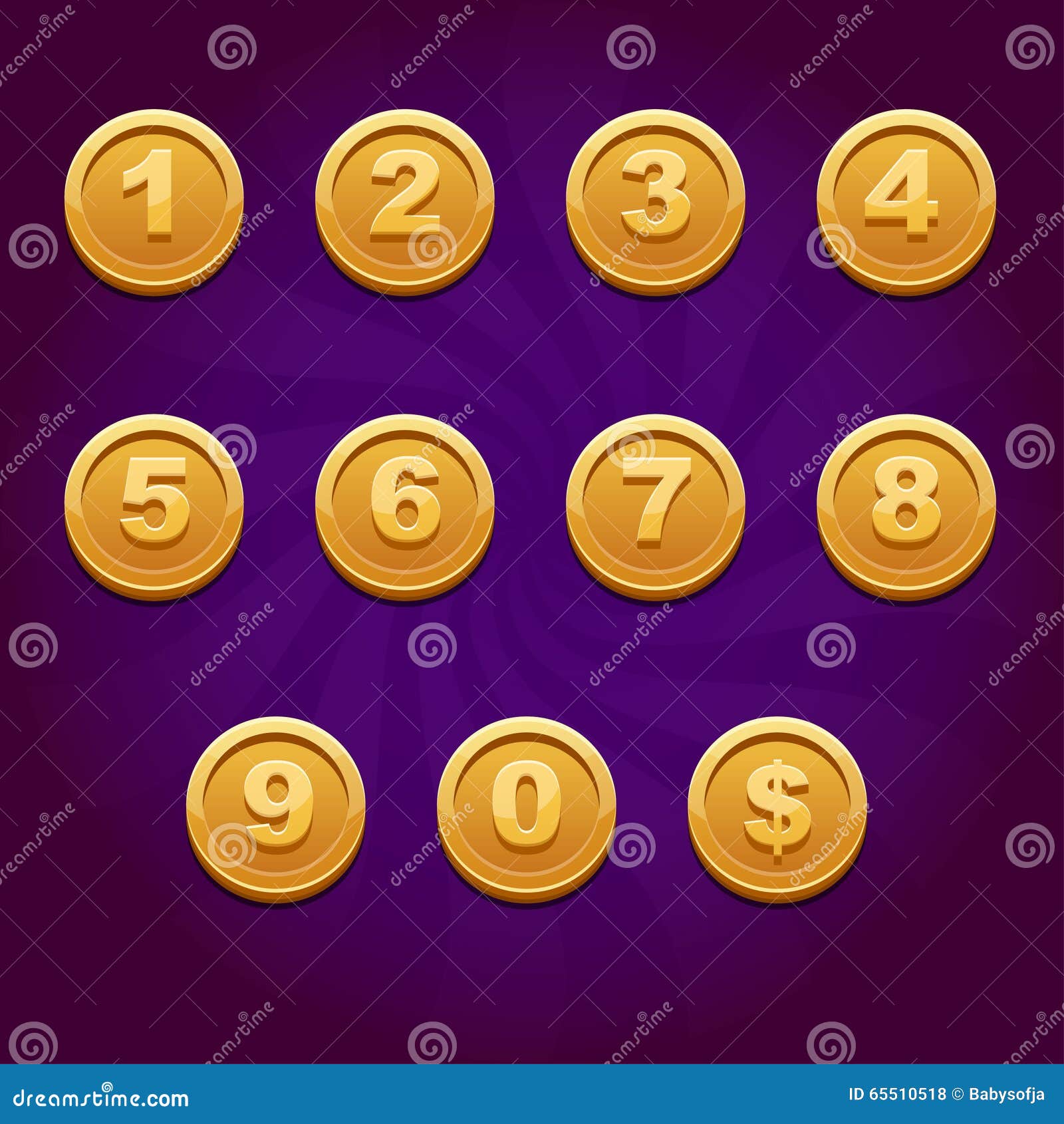 Game Coin number stock vector. Illustration of currency - 65510518