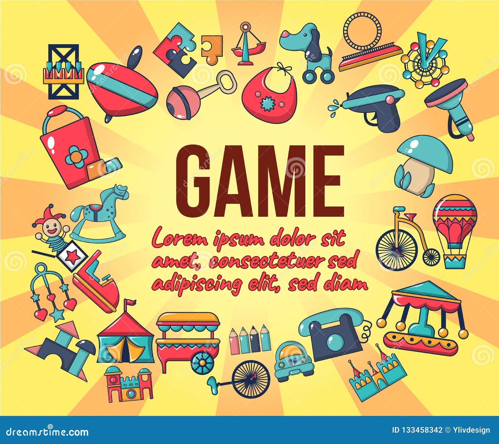 Game Concept Banner, Cartoon Style Stock Vector - Illustration of ...