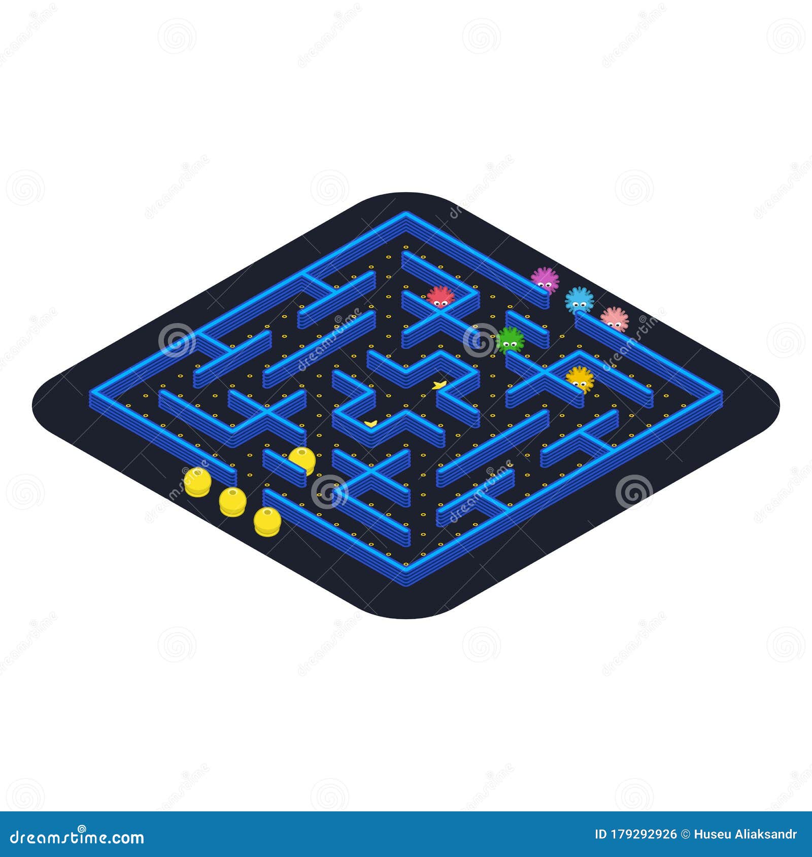 Video game concept. stock vector. Illustration of maze - 179292926