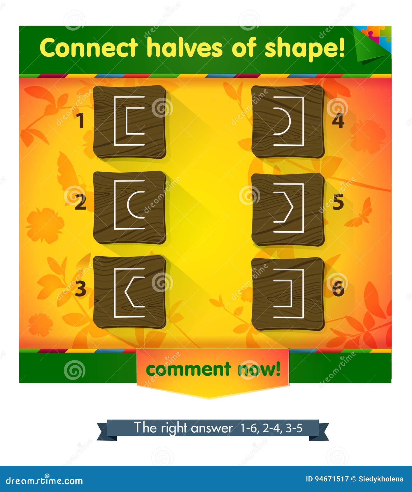 Game Connect Halves of Shape Stock Illustration - Illustration of ...