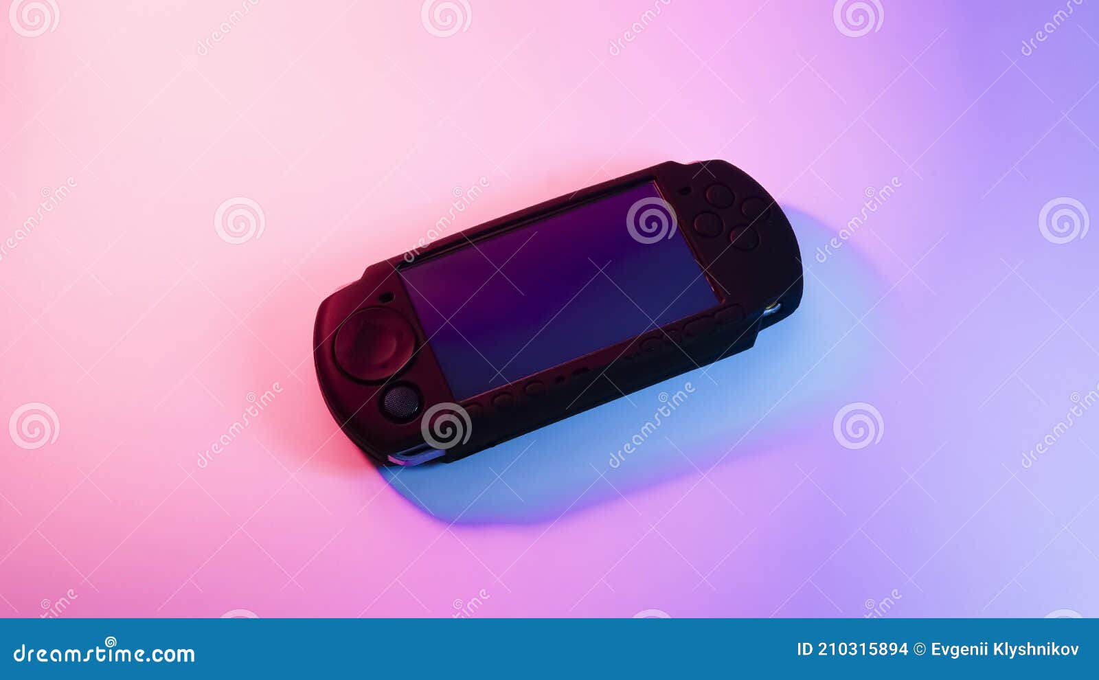 Game Console the Console. Blue Red Backlight. Cyberpunk Stock Photo ...