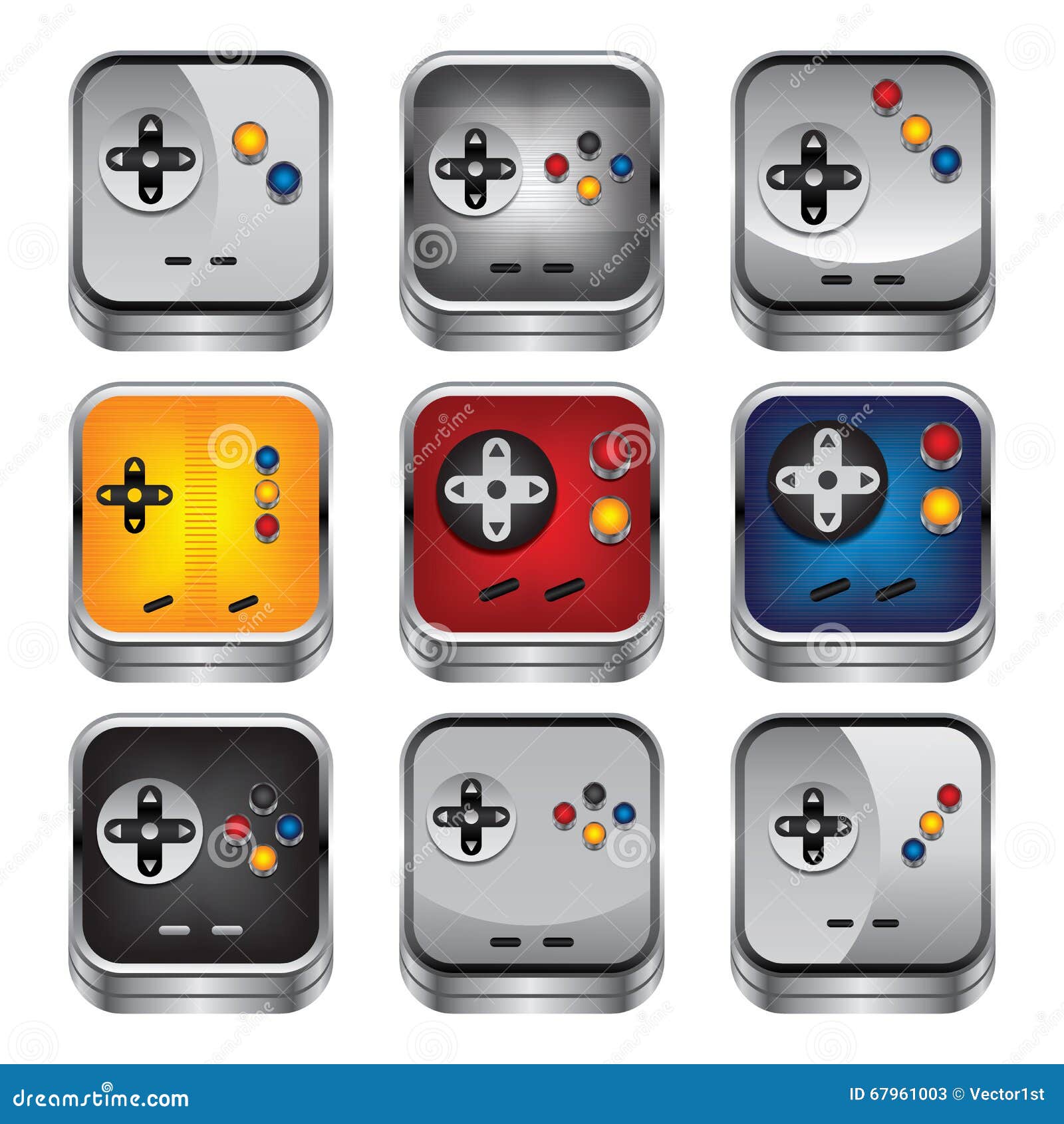 Game console button stock vector. Illustration of video - 67961003