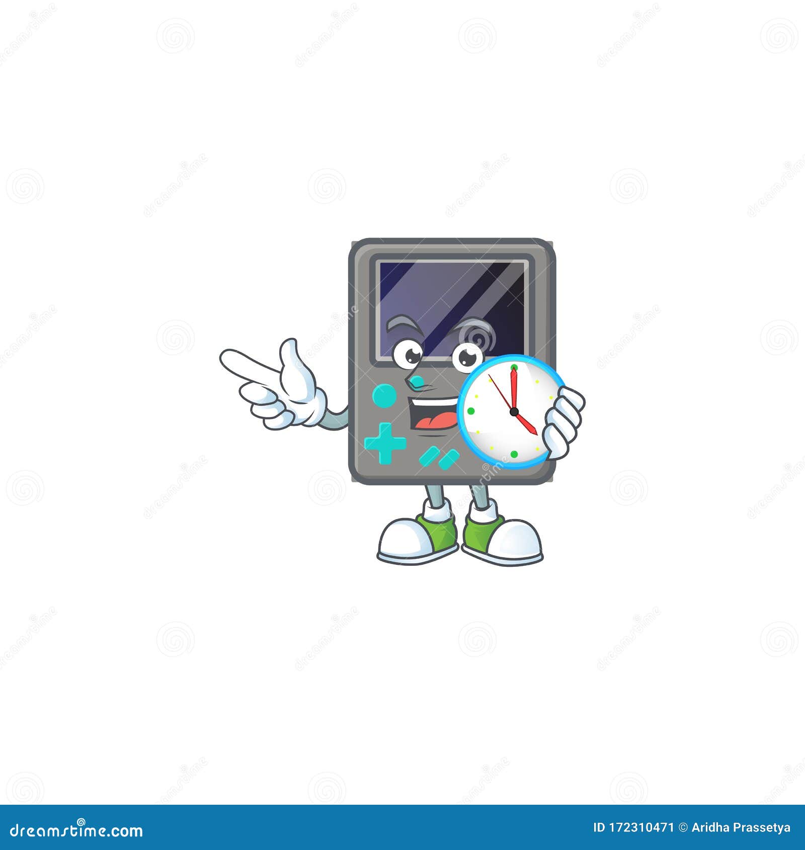 Game Console Cartoon Character Style with a Clock Stock Vector ...