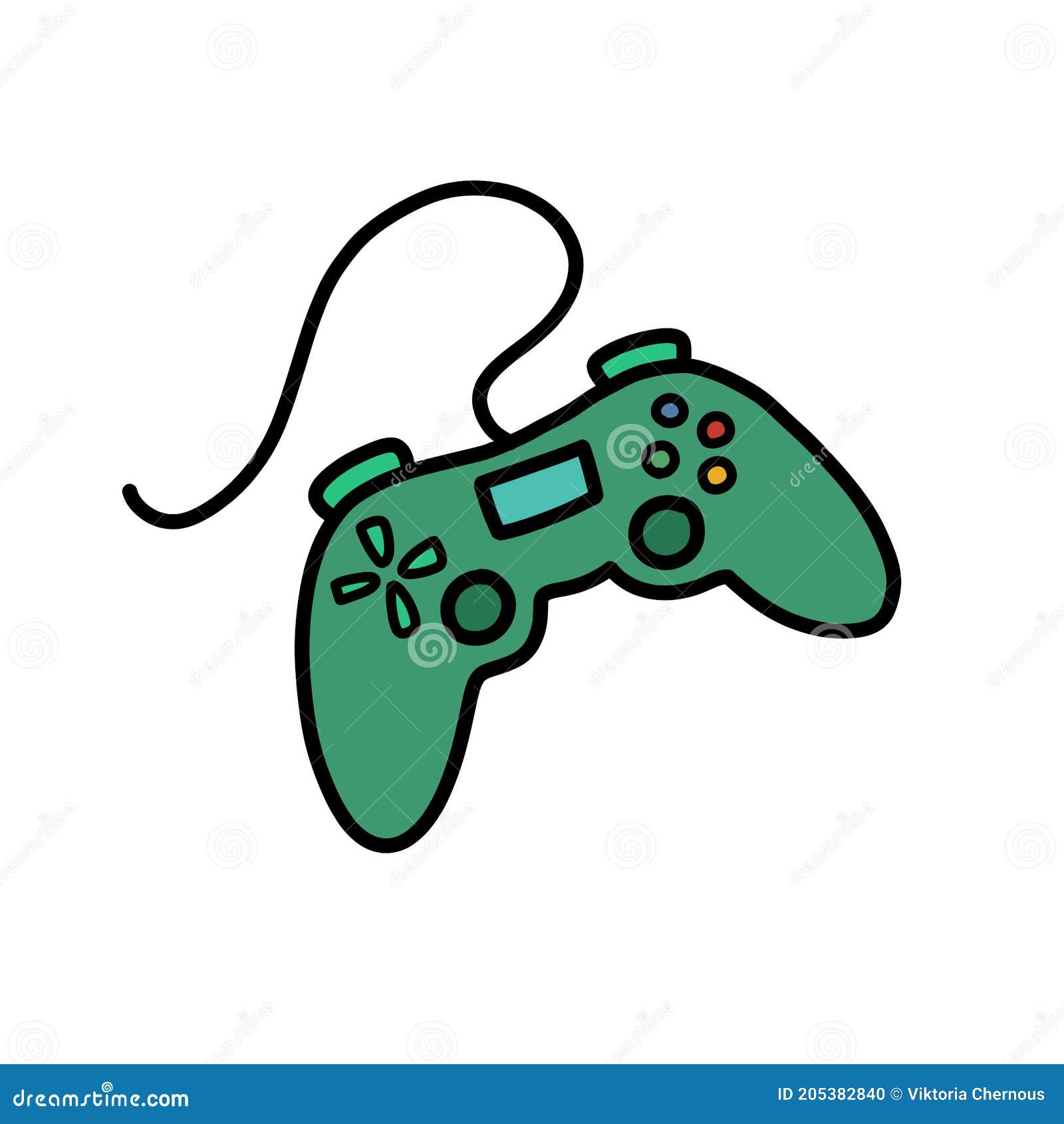 Game Console Doodle Icon, Vector Color Line Illustration Stock ...