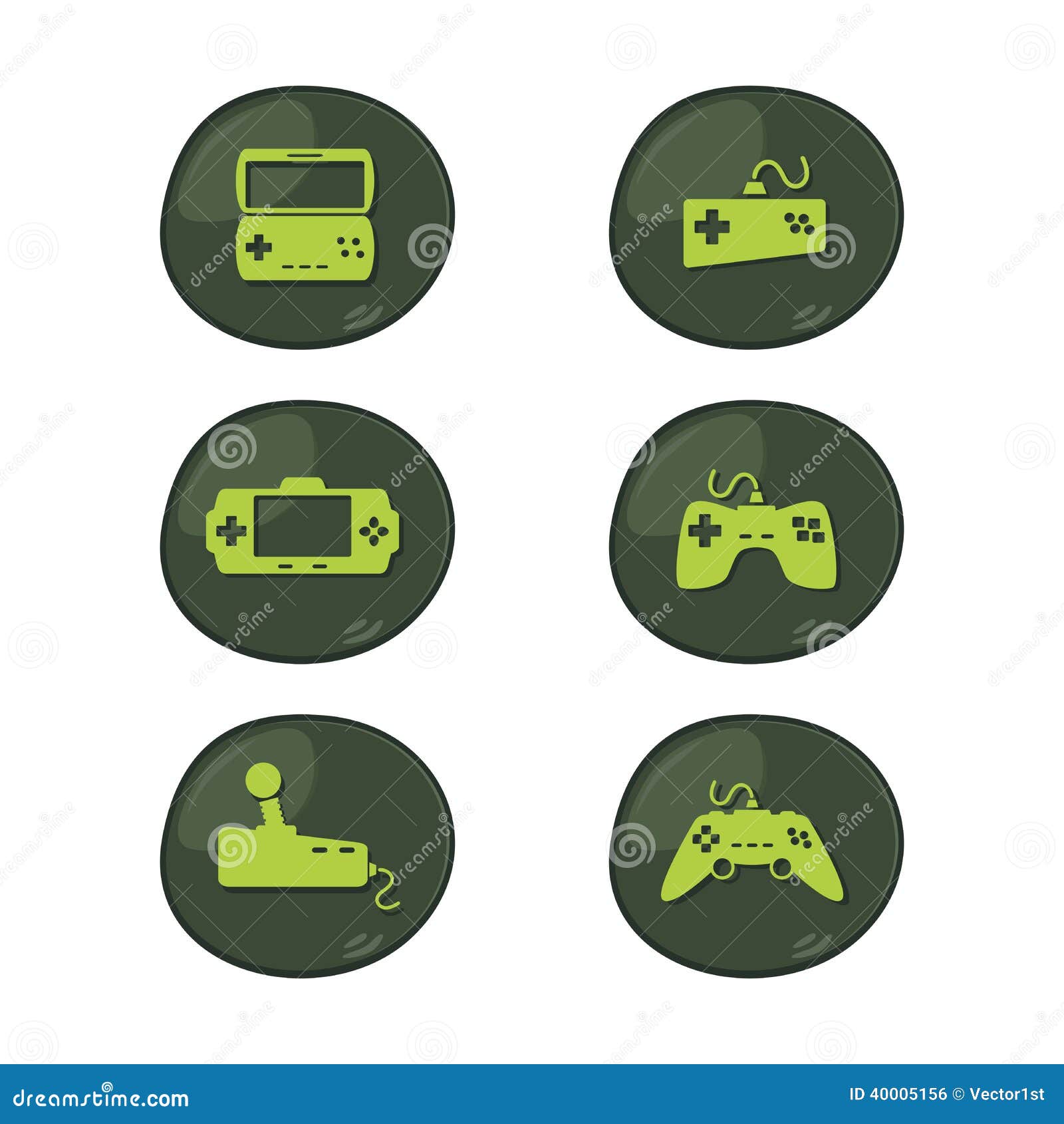 Game console icon set stock vector. Illustration of leisure - 40005156