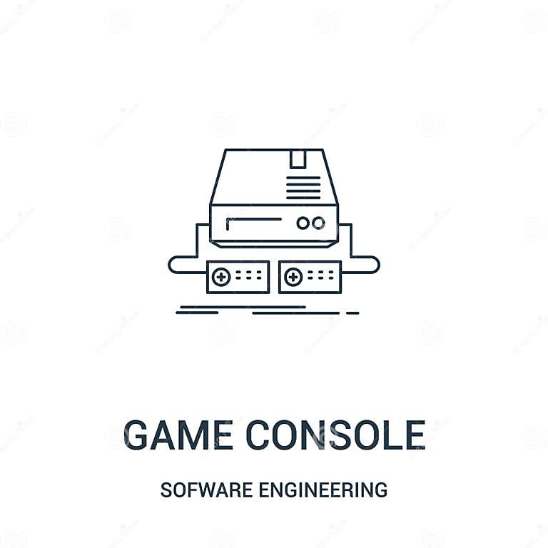 Game Console Icon Vector from Sofware Engineering Video Gaming Collection. Thin Line Game ...