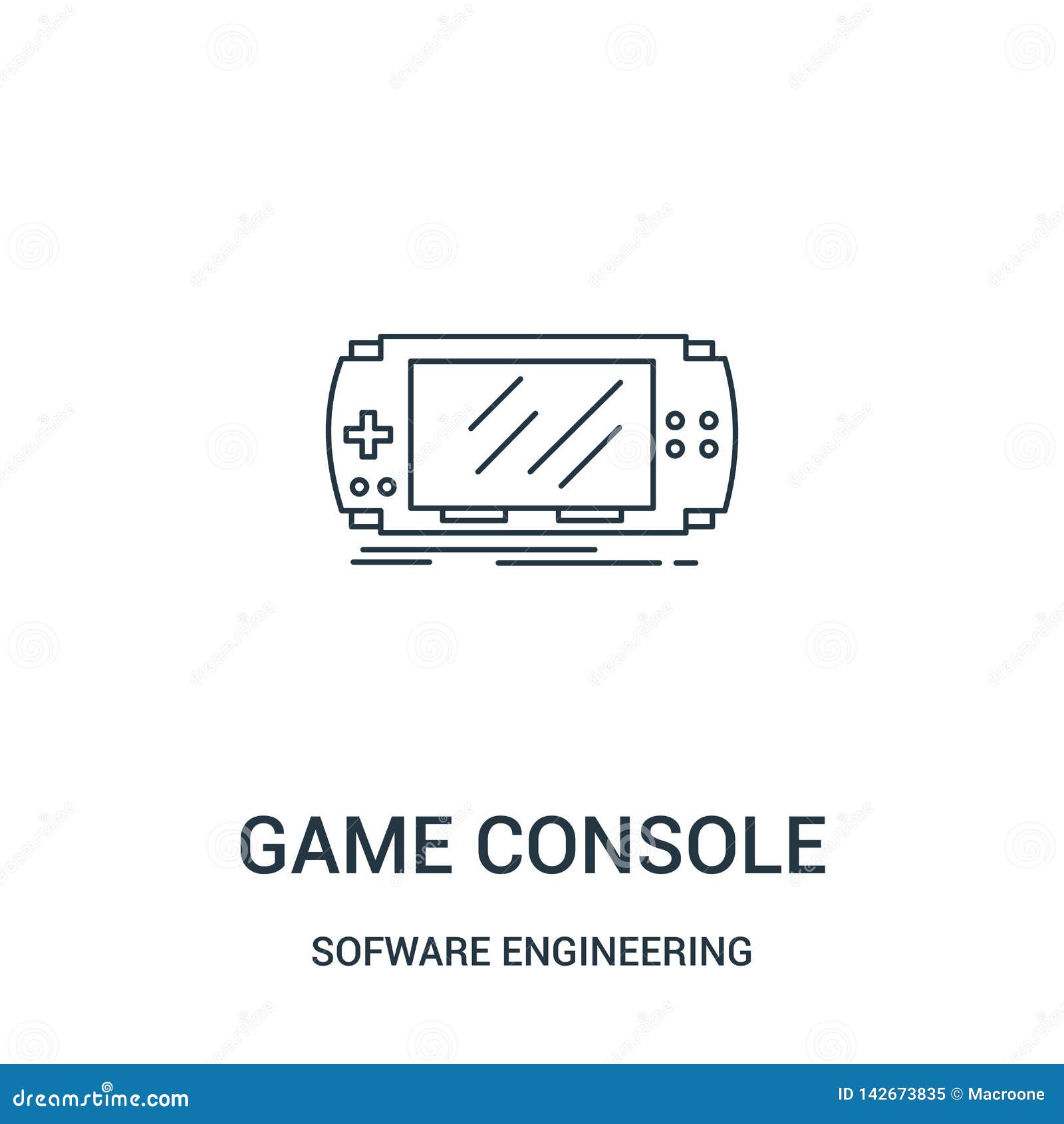 Game Console Icon Vector from Sofware Engineering Video Gaming Collection. Thin Line Game ...