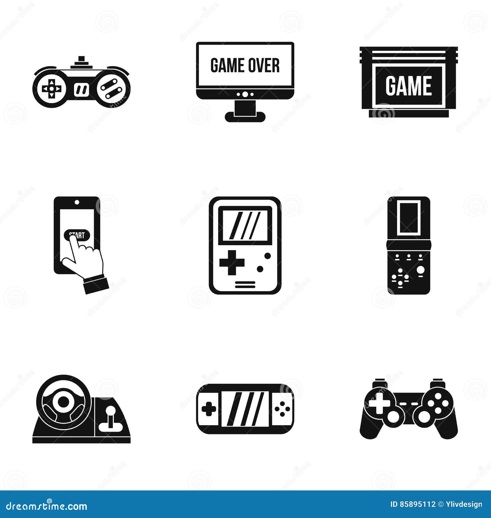 Game Console Icons Set, Simple Style Stock Vector - Illustration of ...