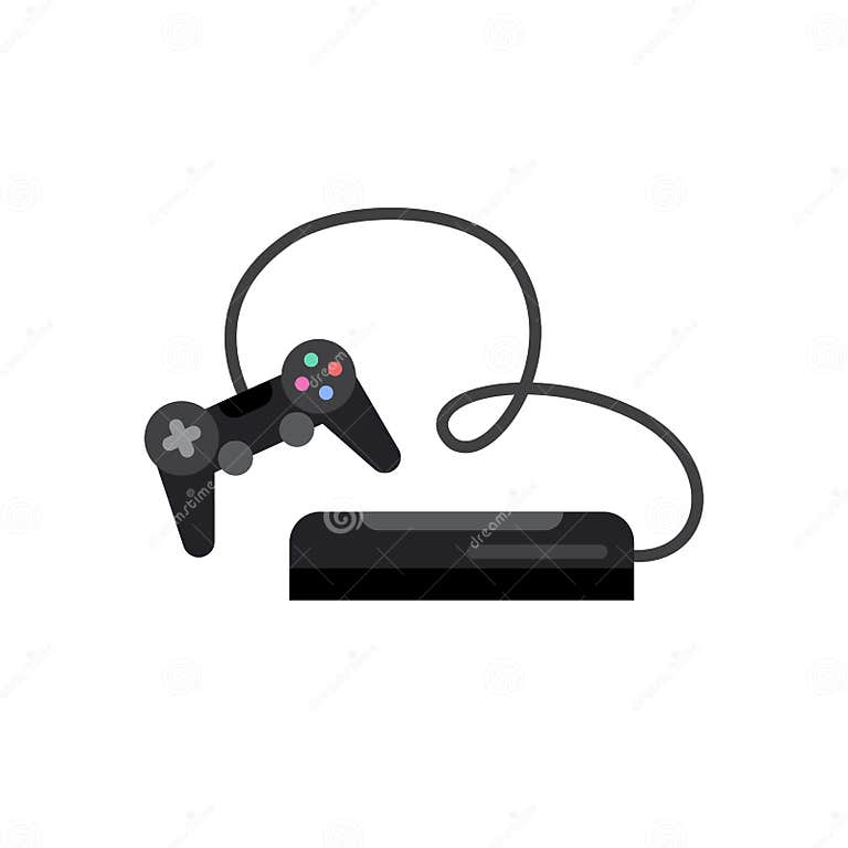 Game Console with Joy Stick Flat Vector Illustration Isolated on White ...