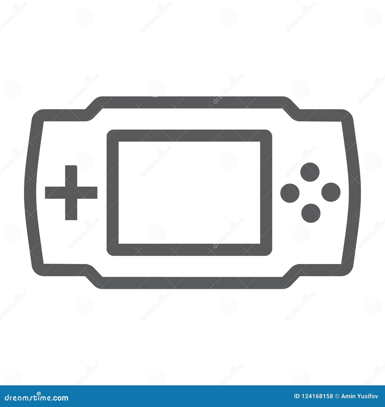Game Console Line Icon, Electronic and Device Stock Vector ...