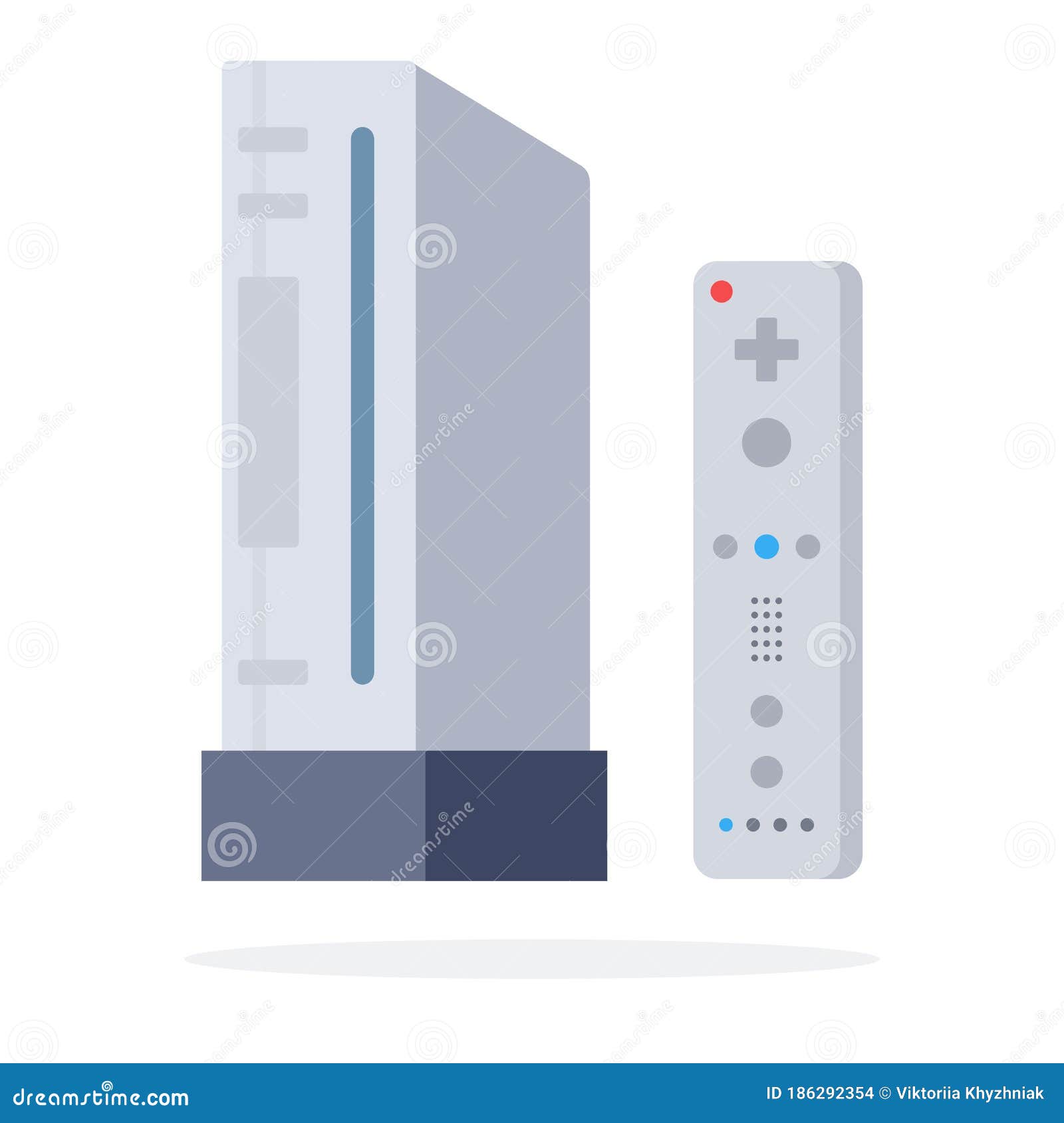 Game Console with Remote Control Flat Isolated Stock Vector ...