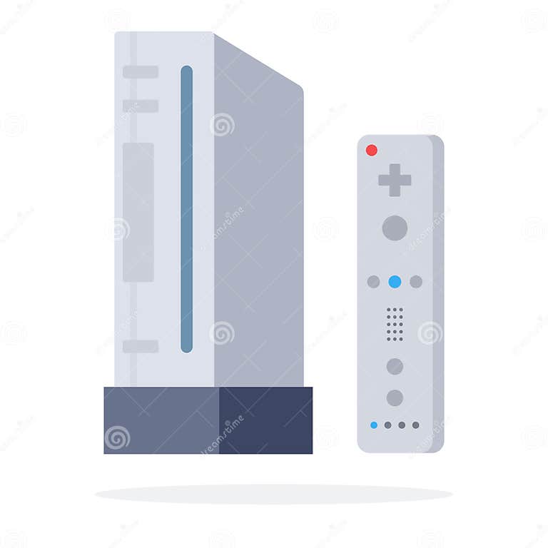 Game Console with Remote Control Flat Isolated Stock Vector ...