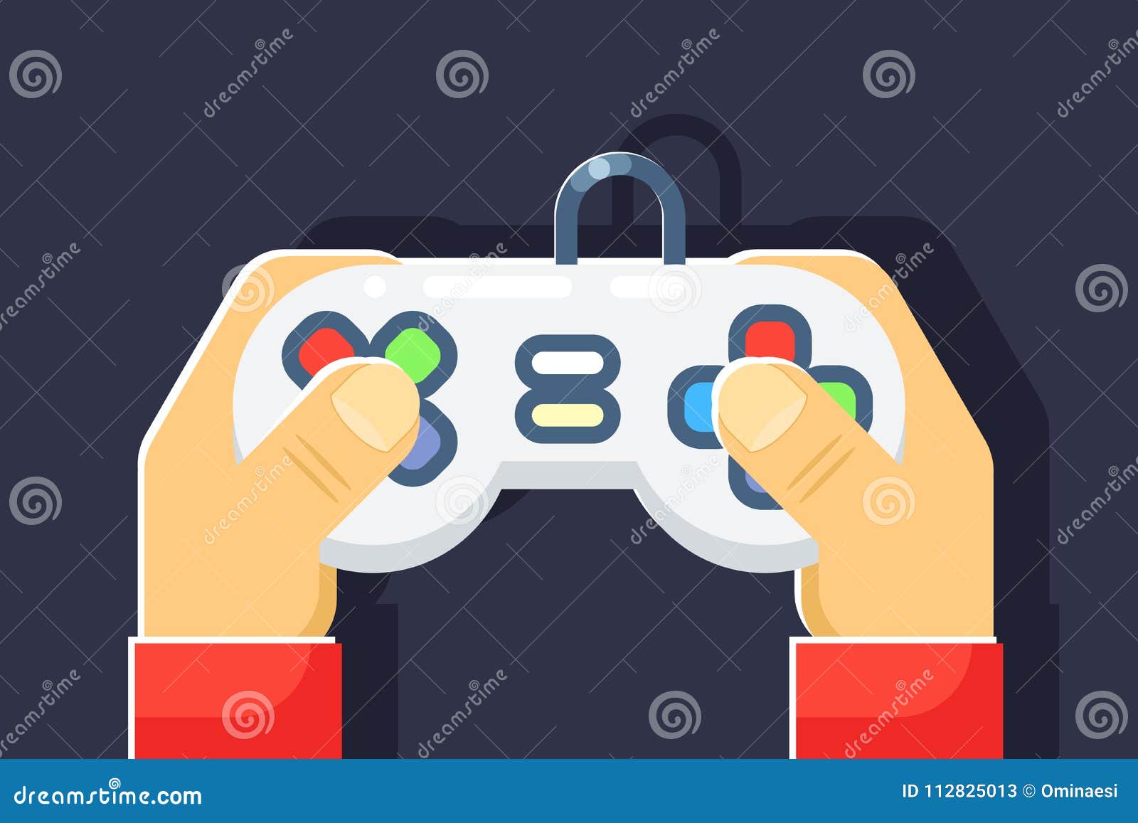 Game Console Retro Games Player Hands Joystick Controller Flat Icon ...