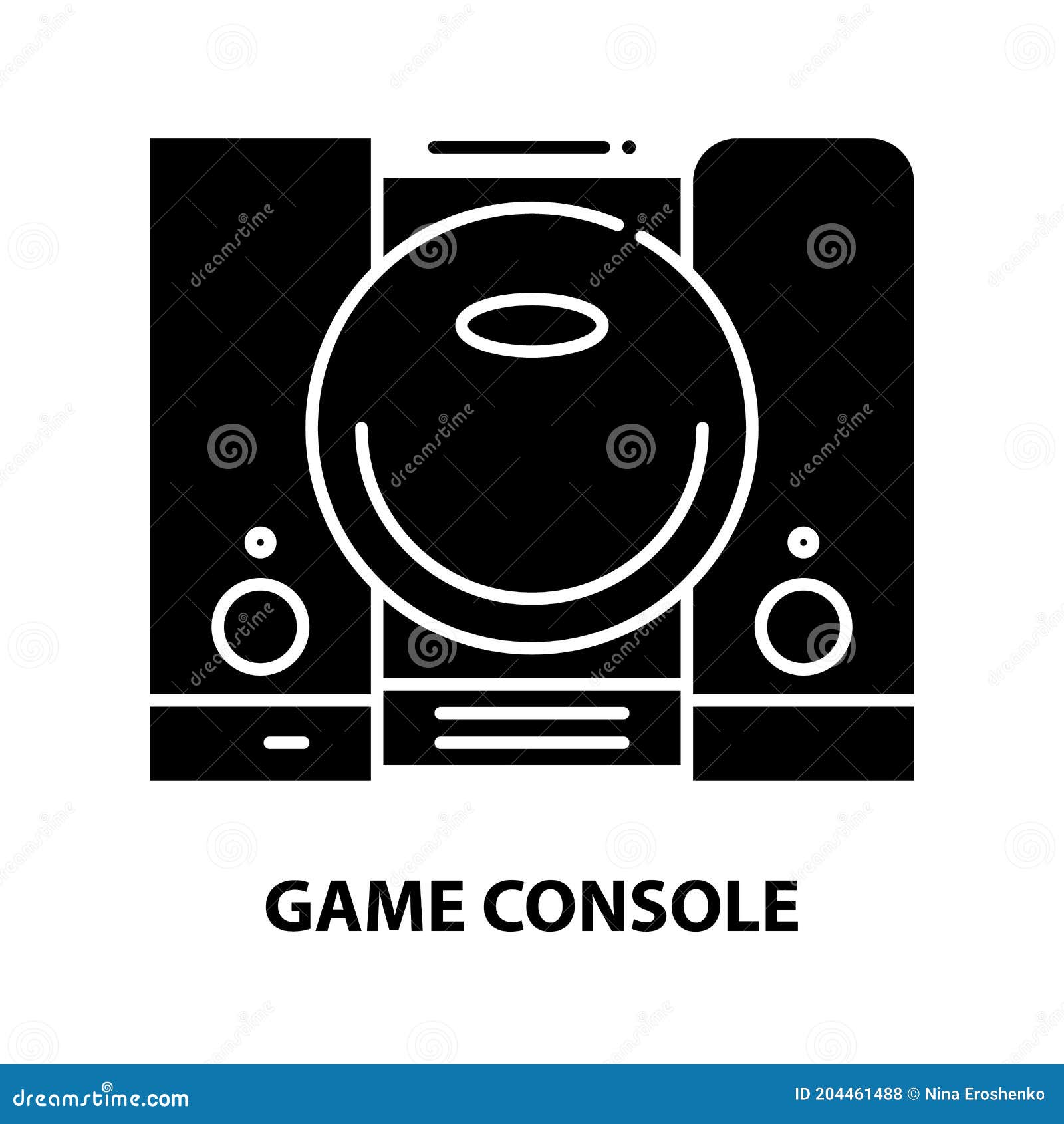 Game Console Symbol Icon, Black Vector Sign with Editable Strokes ...